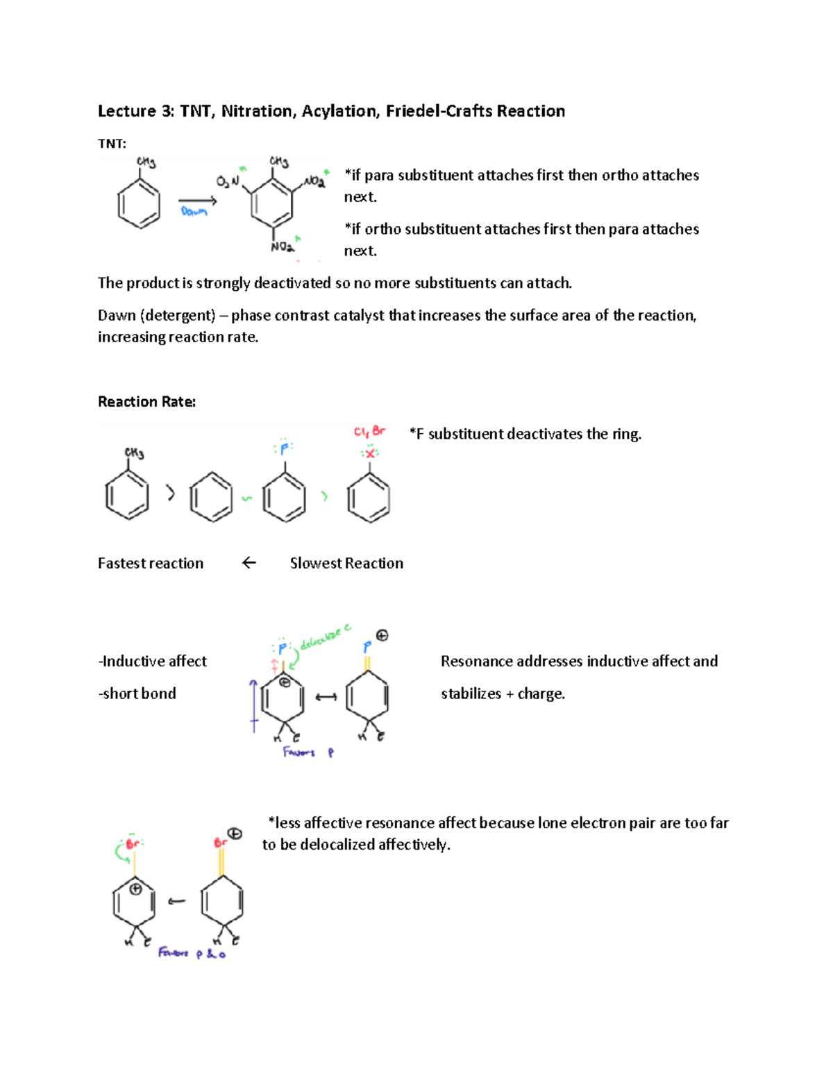 Organic Chemistry 2 Lecture notes 3 - Lecture 3: TNT, Nitration ...