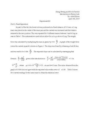 Physics Lab E2 Equipotential lines - February 19, 2020 TA: Xiaohan Yao ...