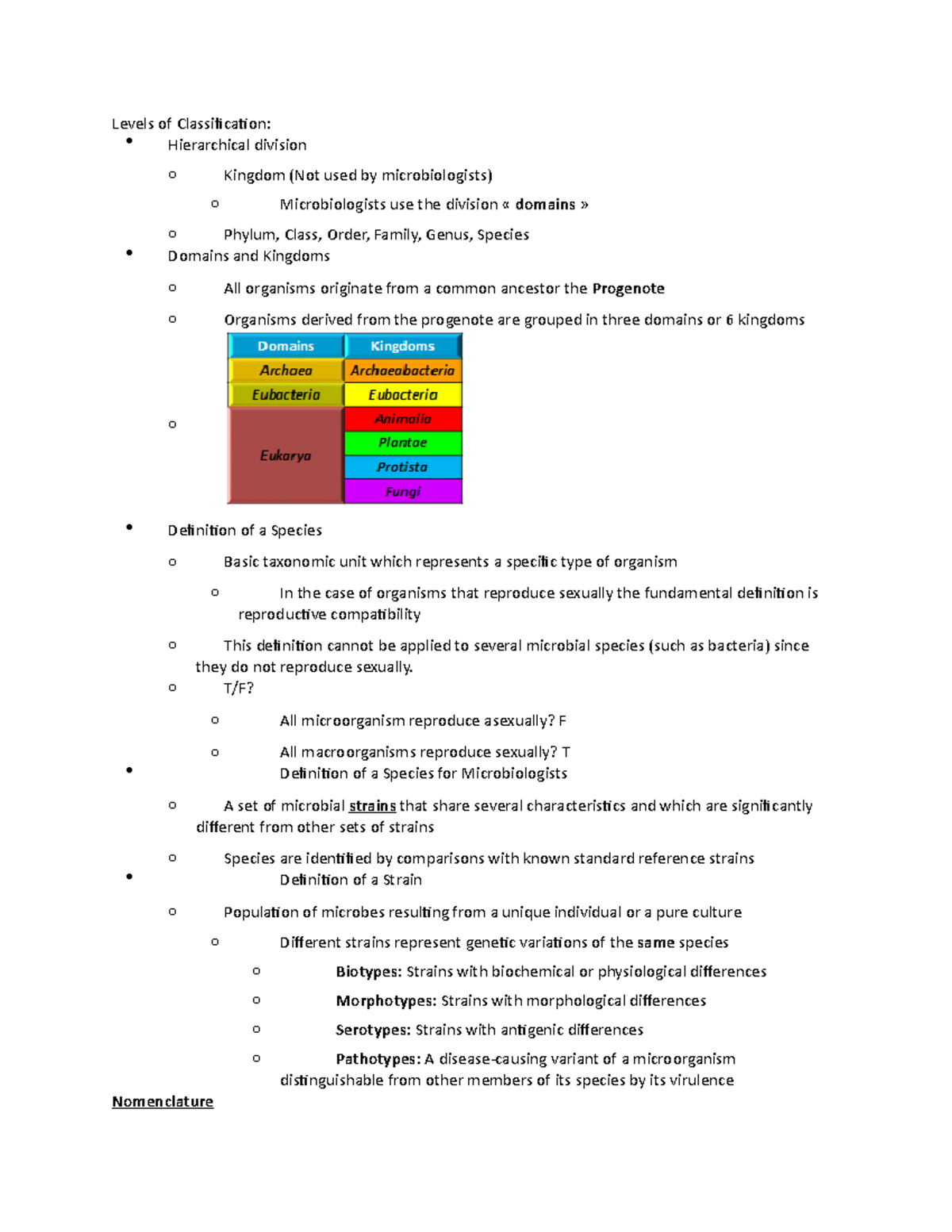 Lecture notes, lecture 3 - Classification of organisms john basso ...