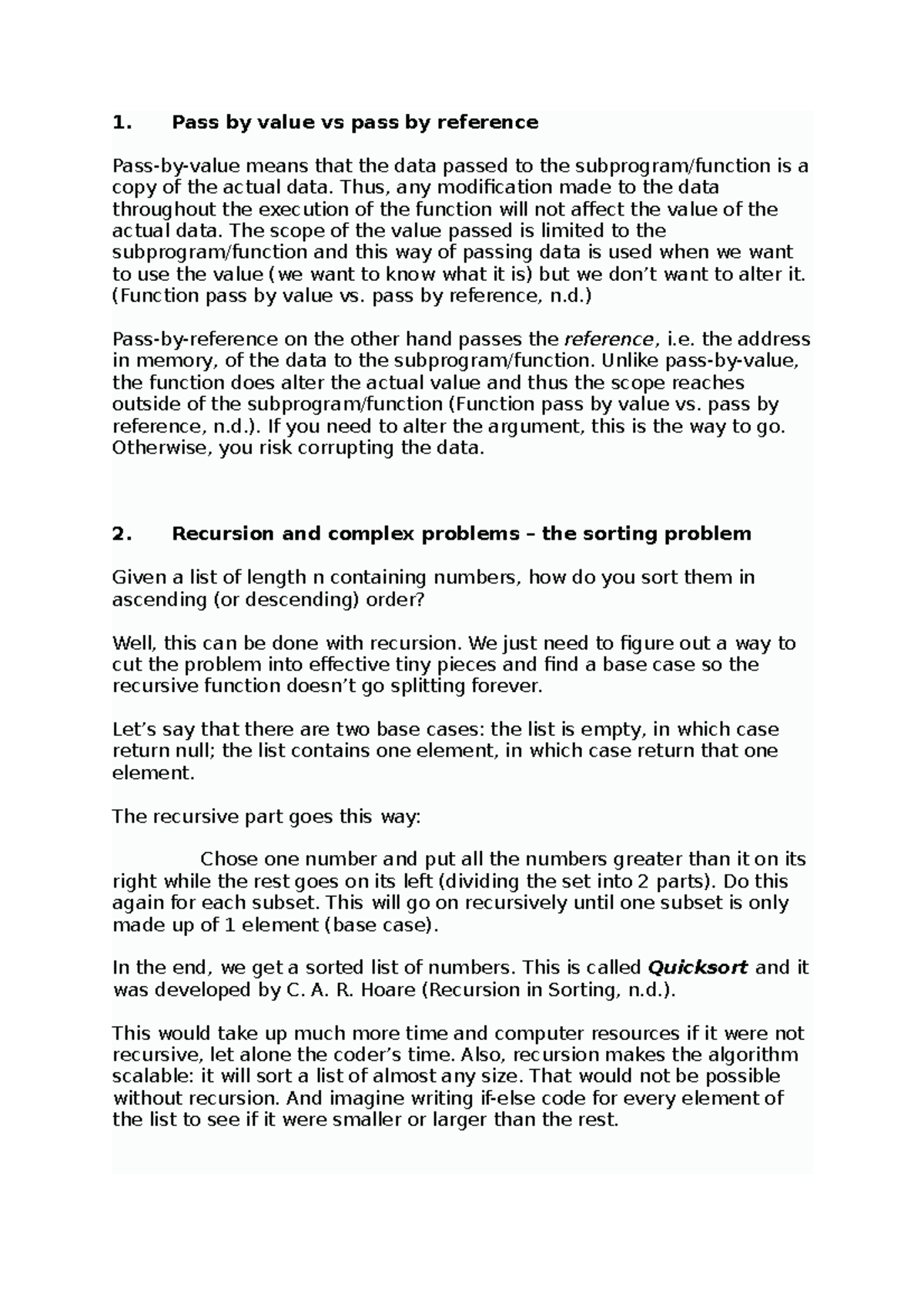 Discussion 4 4 - 1. Pass by value vs pass by reference Pass-by-value ...