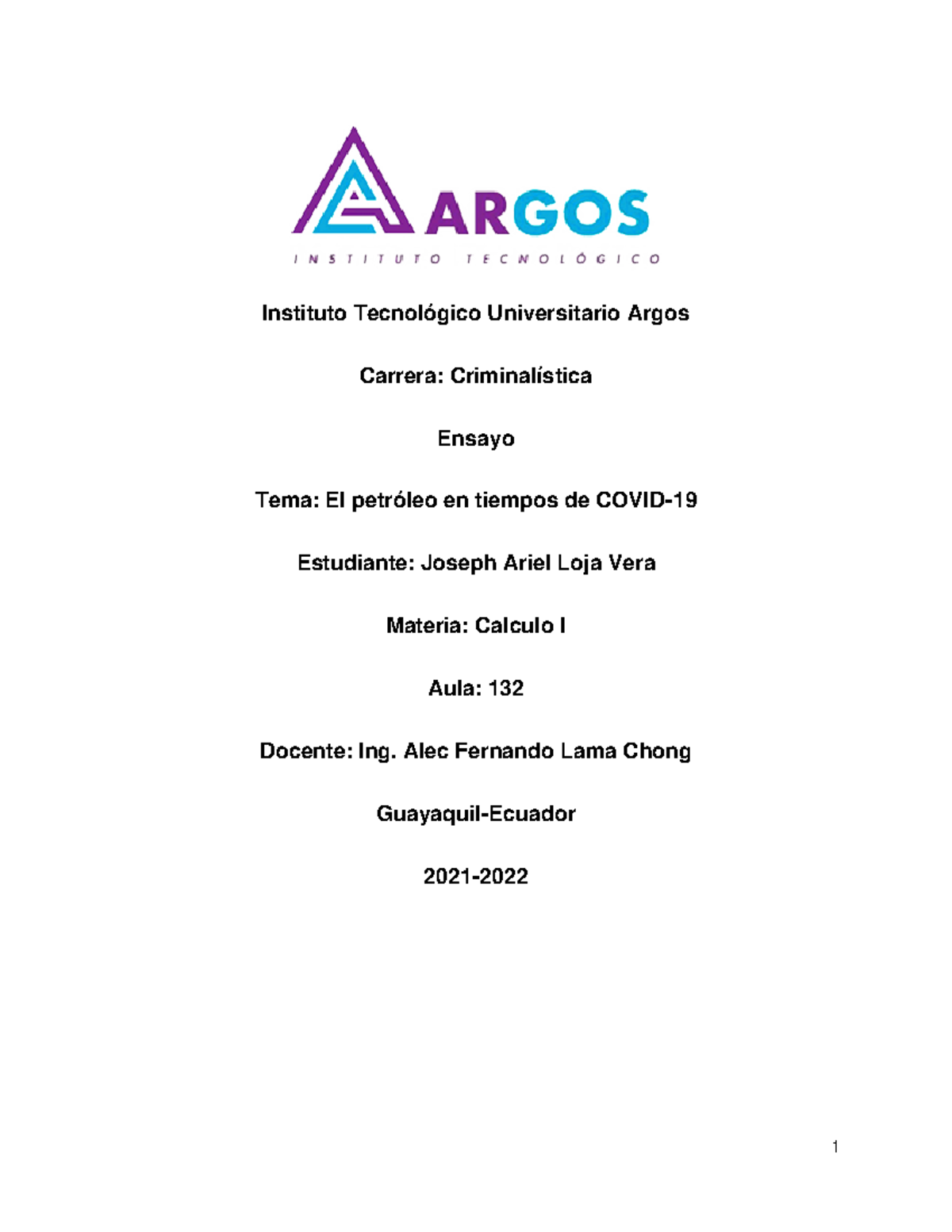 LOJA VERA Joseph Proyecto Calculo I Entregafinal - Instituto ...