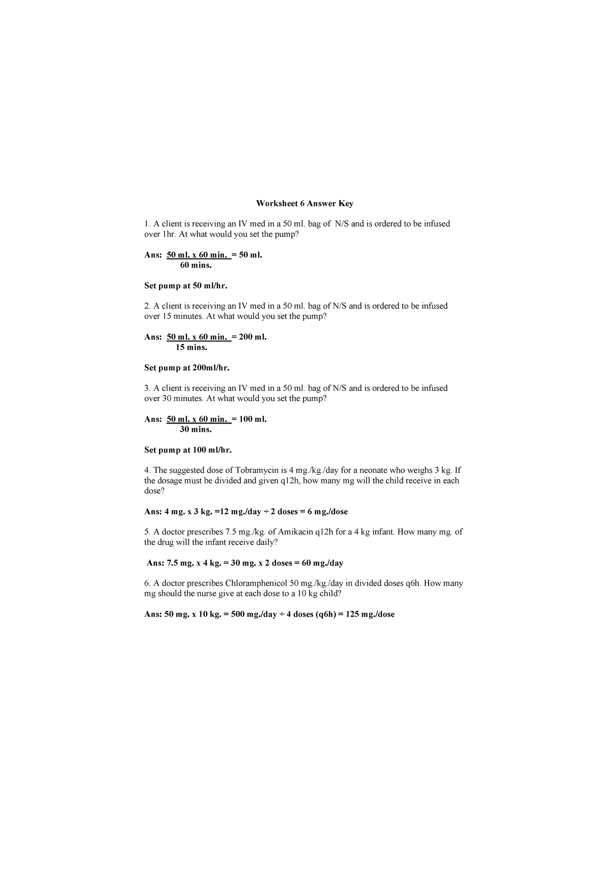Cdn.fbsbx.com - Med calculation examples - Worksheet 6 Answer Key A ...