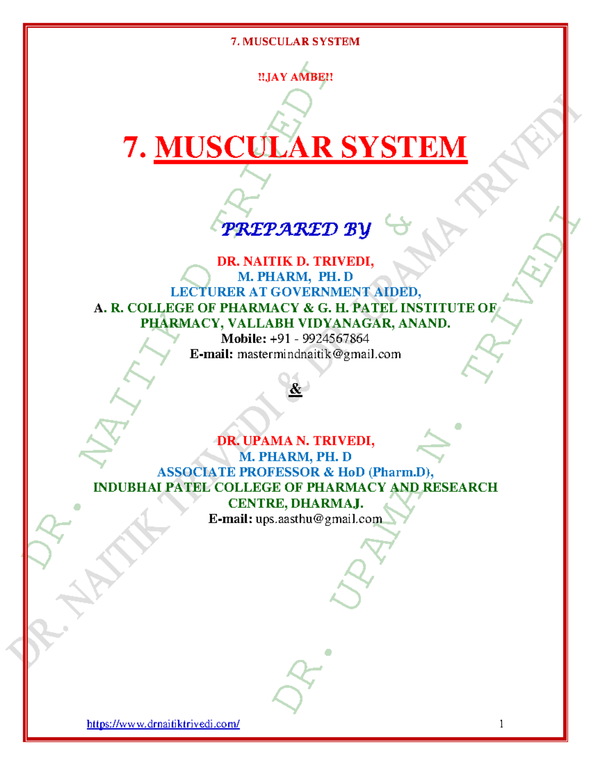 7 - It's a lecture note for b.pharm students.very simple note and easy ...