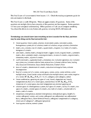 MA265 Practice Exam 2 - MA 265, Spring 2022, Midterm 2 (GREEN) INSTRUCTIONS: Write your answers ...