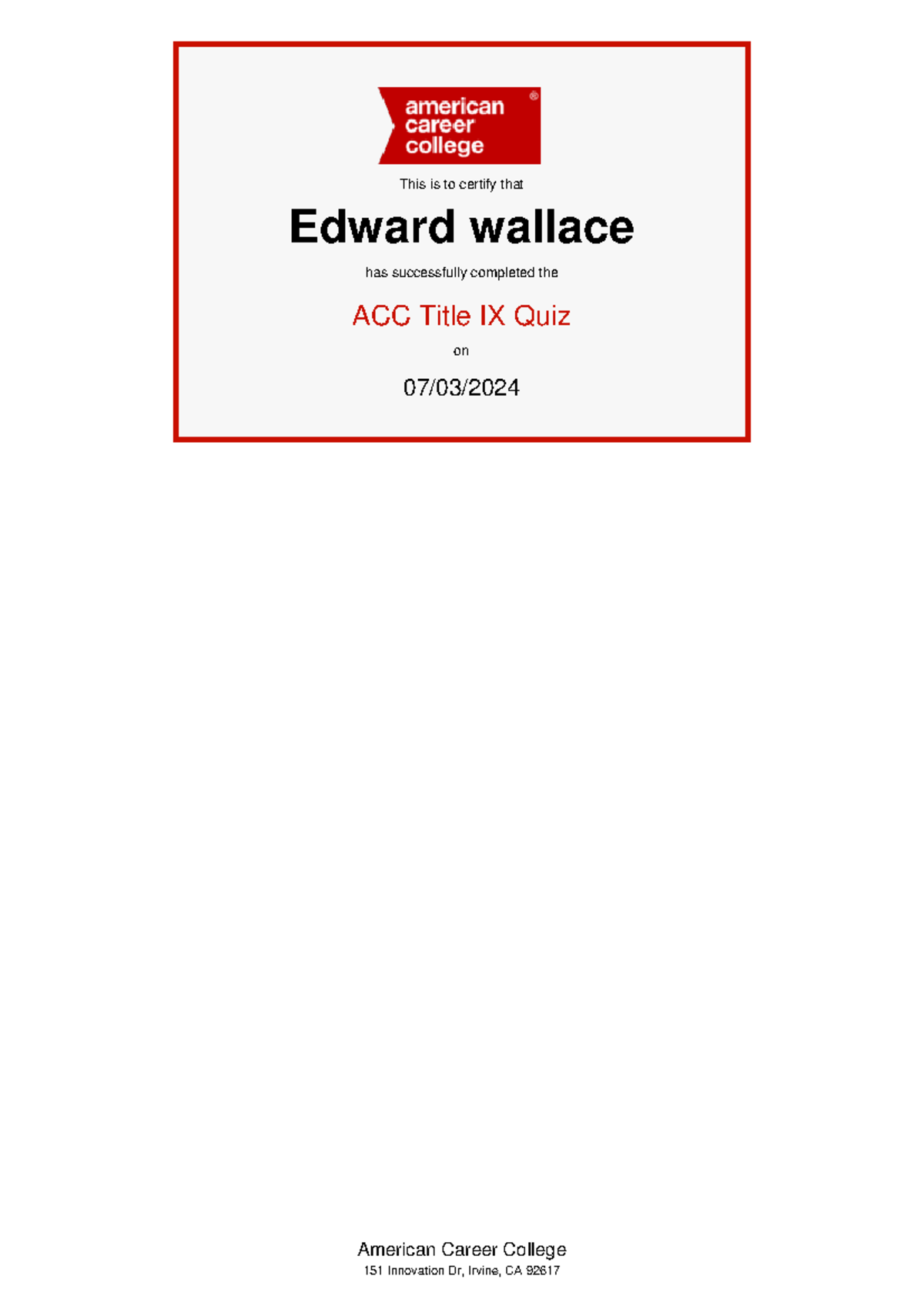 Cert-Edward-wallace 3 - RCP - 600-L - This is to certify that Edward ...