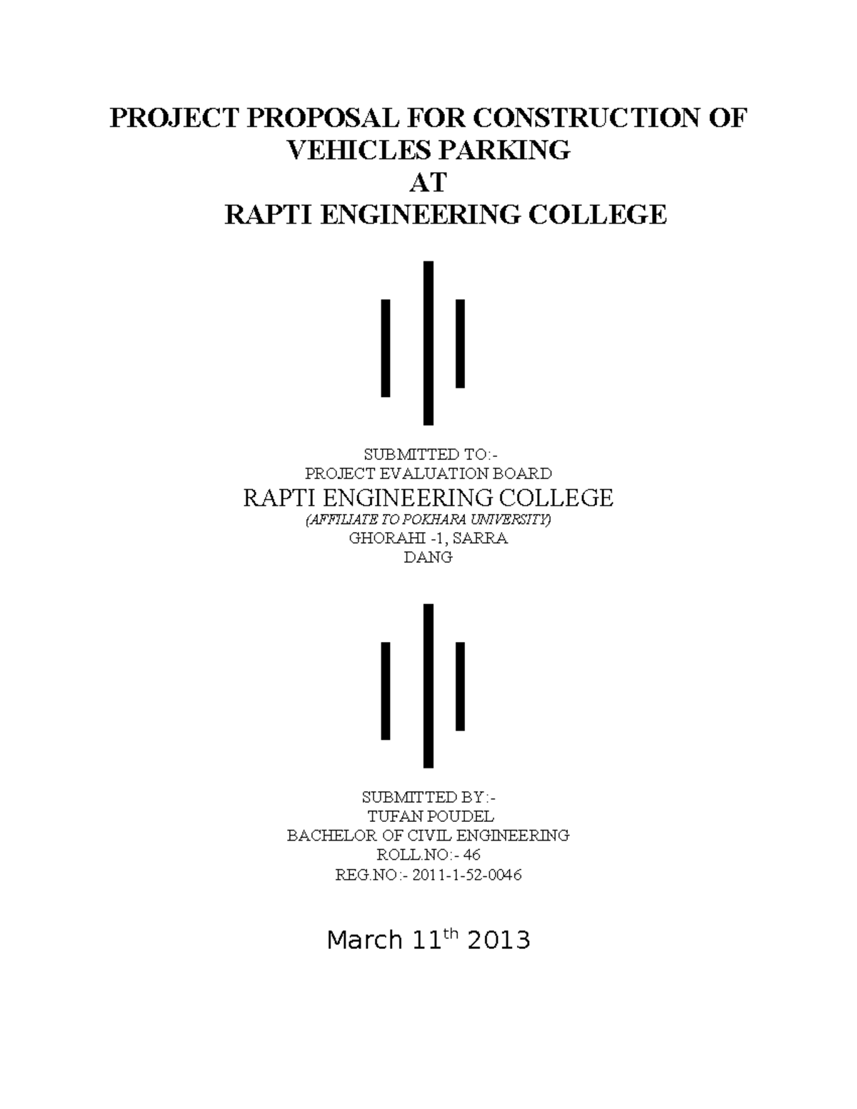 Project Proposal FOR Construction OF VEH - PROJECT PROPOSAL FOR ...