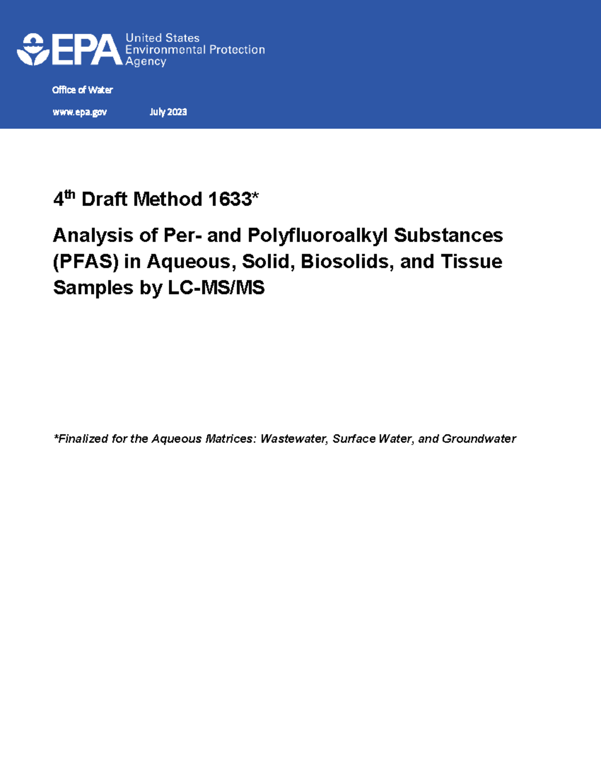 3rd Draft Method 1633 December 2022 12-20-22 508-4 - Office of Water ...