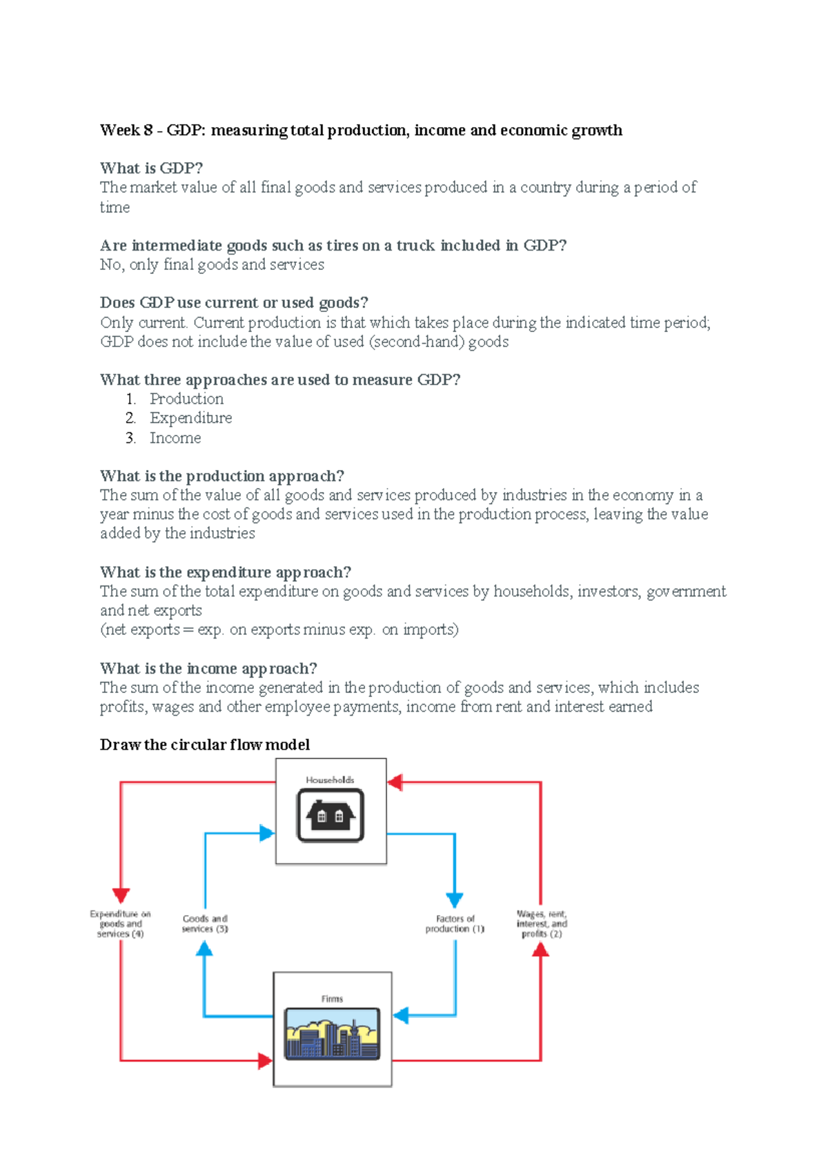 Economics notes - Week 8 - GDP: measuring total production, income and ...