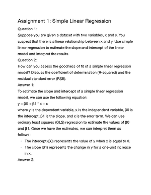 STAT 530 HW - Applied Linear Models HW2 - Assignment 2: Multiple Linear Regression Question 1 ...