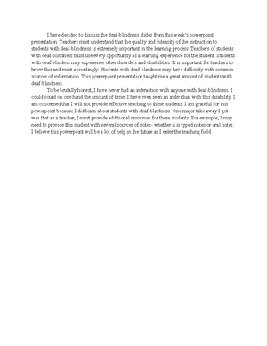 Article Summary 10 - Notes - I have decided to discuss a slide from the ...