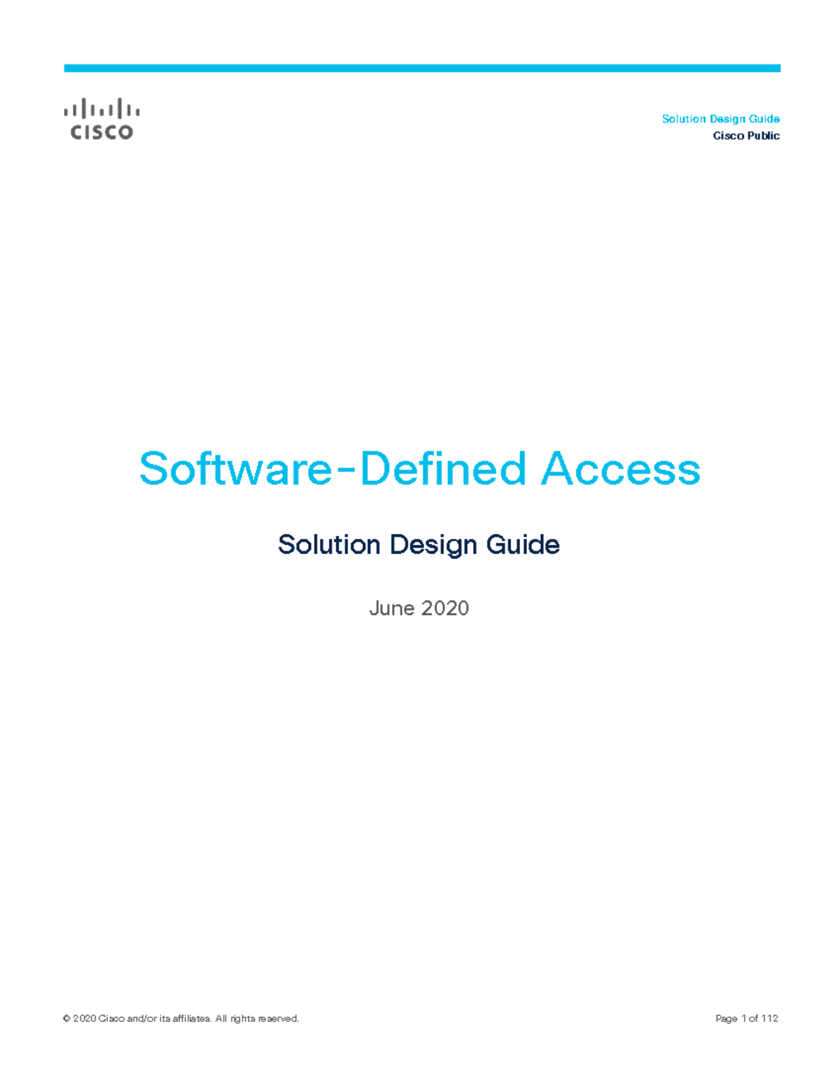 Cisco sda design guide - Software-Defined Access Solution Design Guide ...