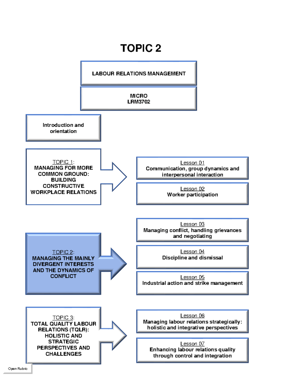 LRM3702 Lesson 03 - TOPIC 2 LABOUR RELATIONS MANAGEMENT MICRO LRM 3702 ...