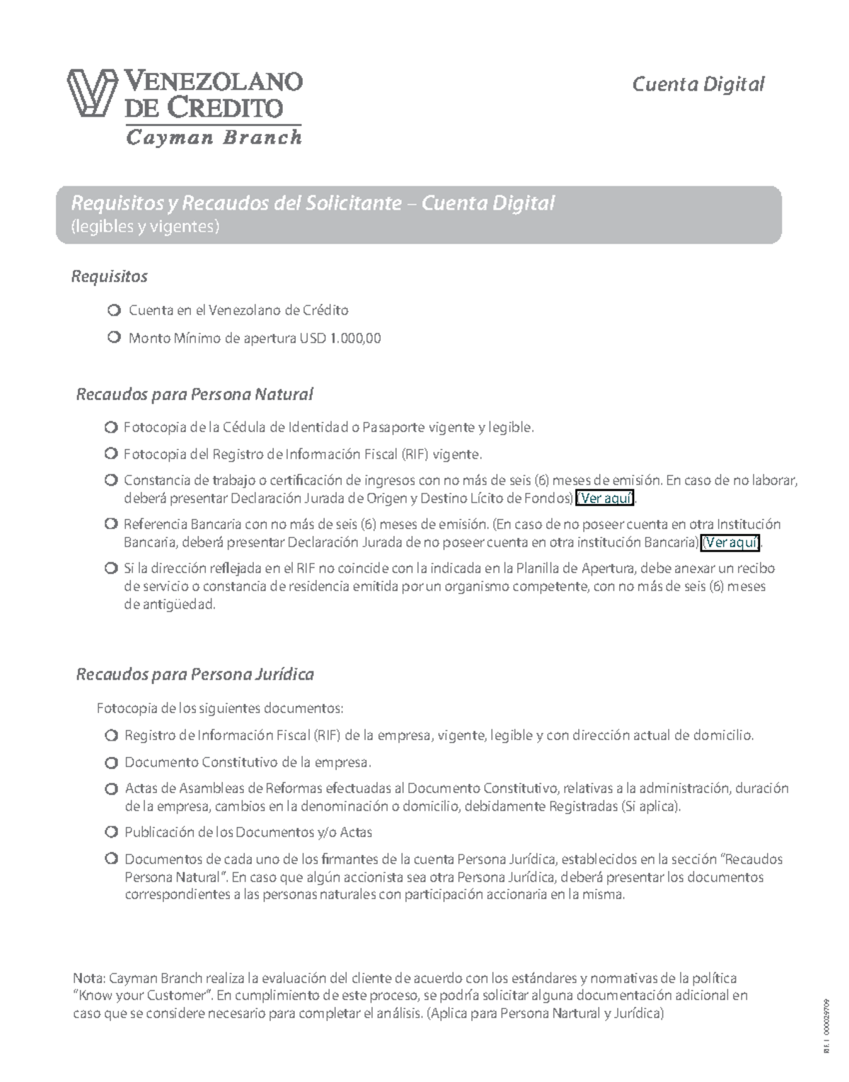 Requisitos - Por favor - Requisitos y Recaudos del Solicitante – Cuenta ...