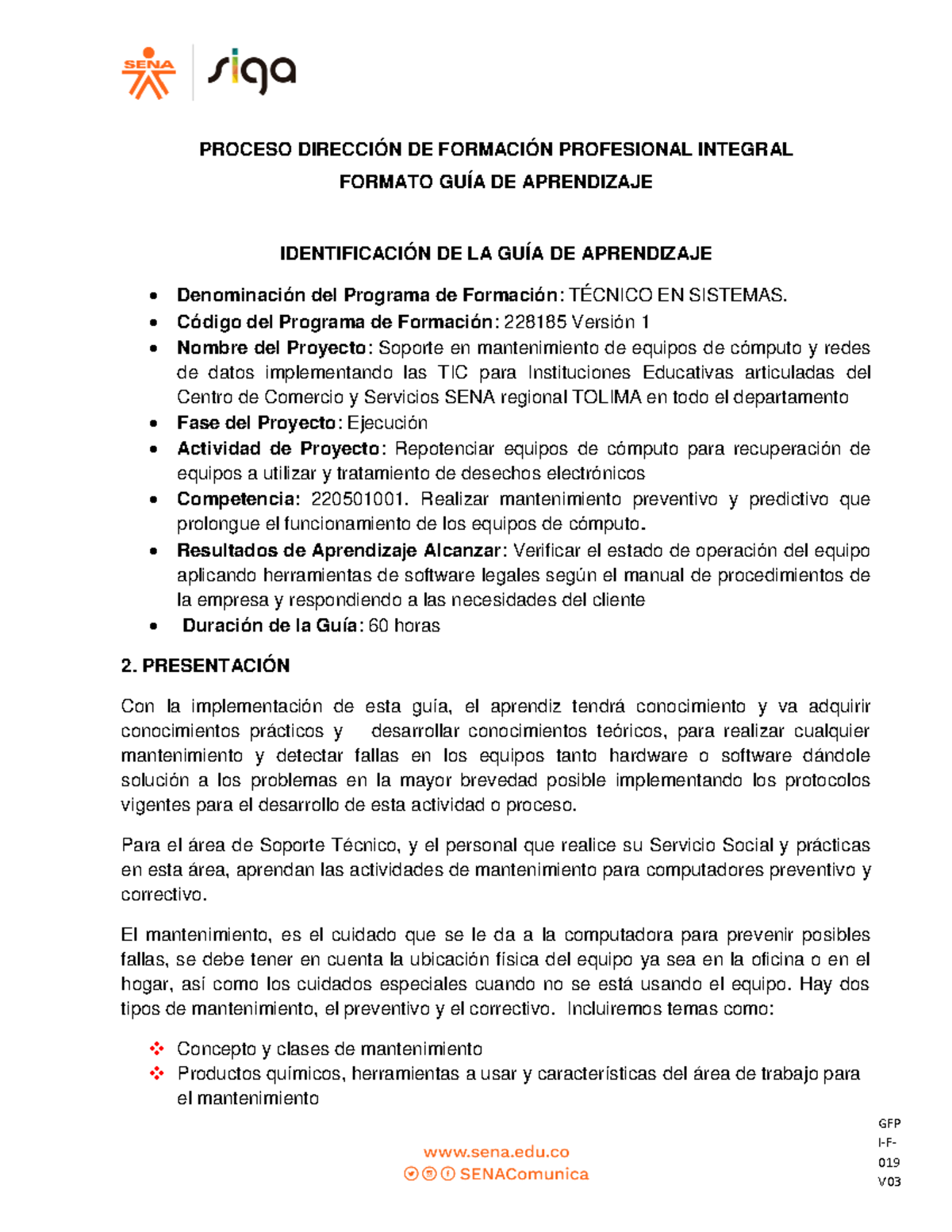 GFPI-F-019 V03 Guía de Aprendizaje Virtual-Competencia 220501001 Once - GFP I-F- 019 PROCESO ...