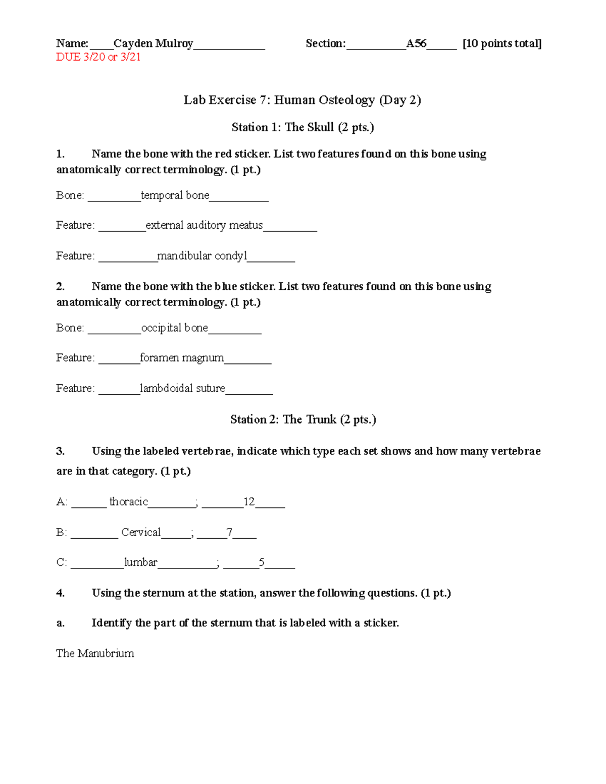 Lab 7 2023 Version Lab 7 Namecayden Mulroy Due 320 Or 321 Sectiona56 10