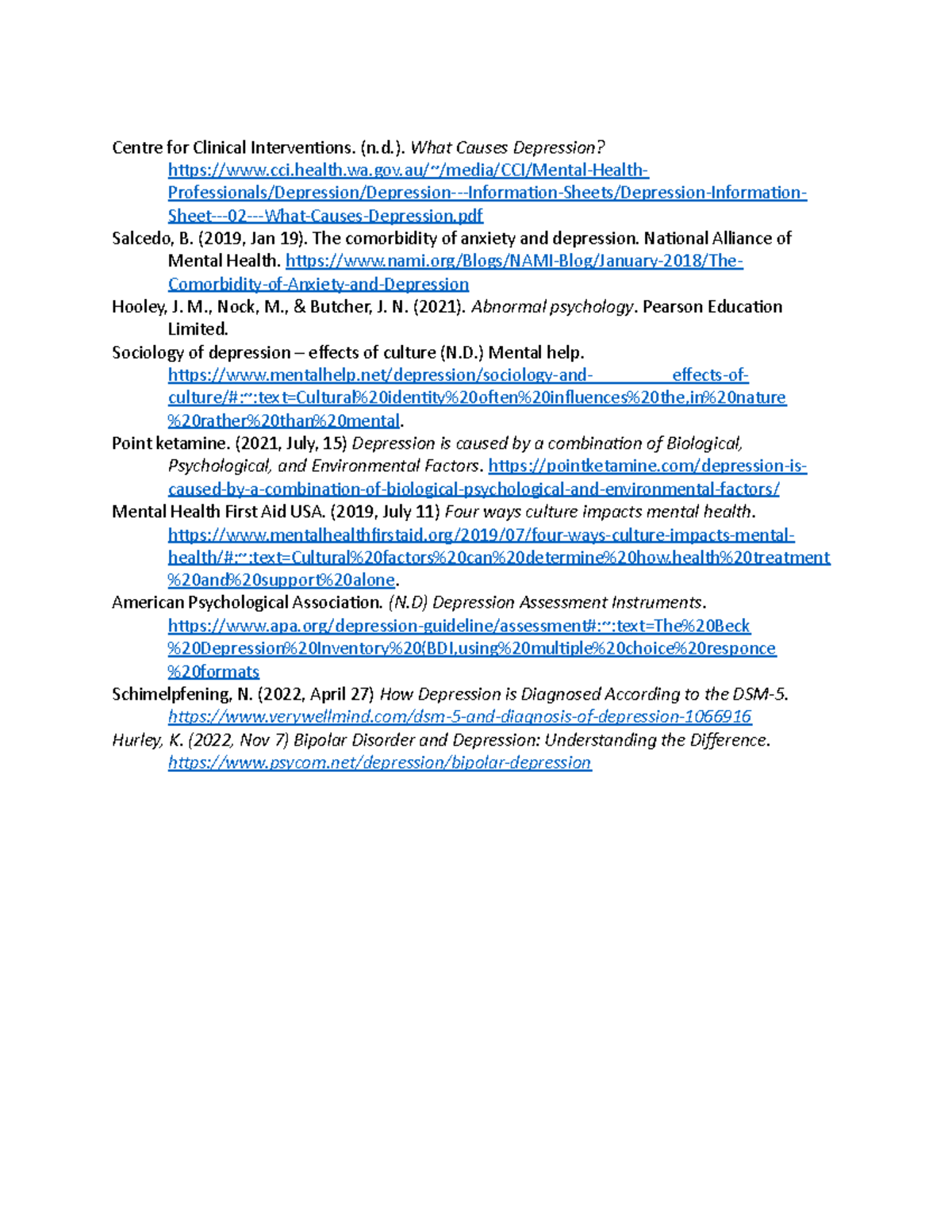Project 2 References - Centre for Clinical Interventions. (n.). What ...