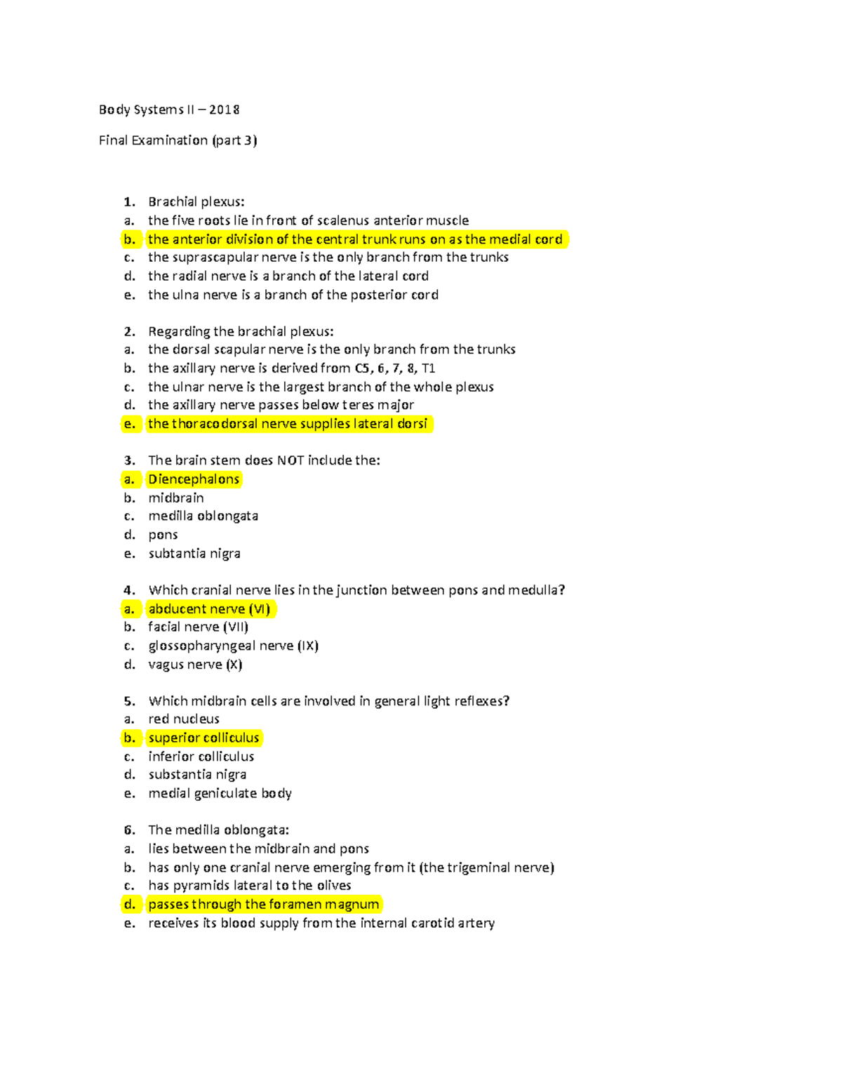 Body Systems II - 2018 (Part 3) - Body Systems II – 2018 Final ...