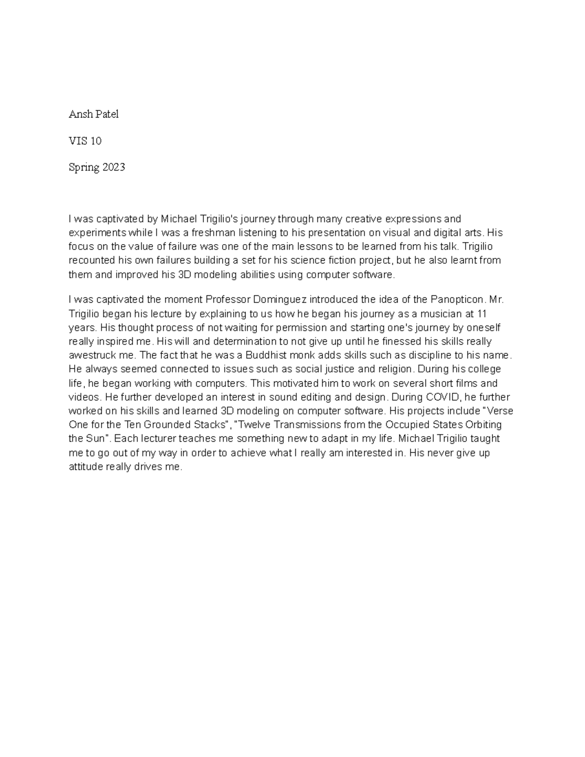 Week 4 lecture summary - Ansh Patel VIS 10 Spring 2023 I was captivated ...