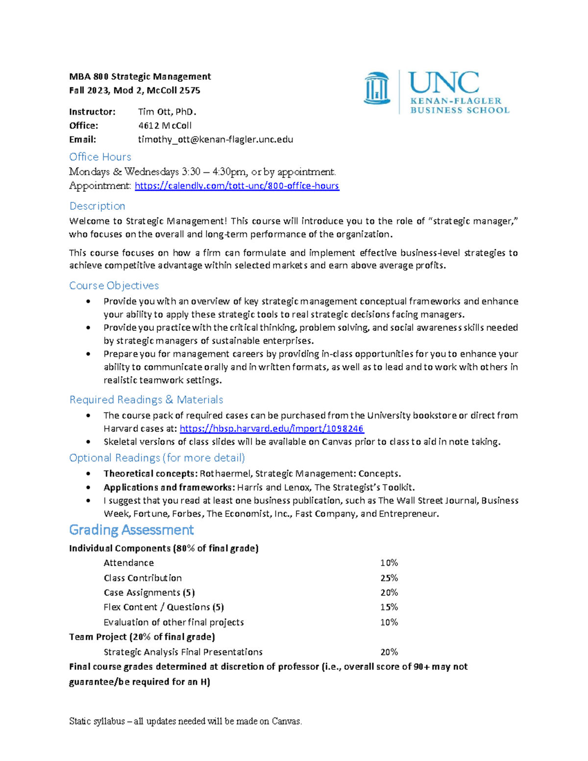 MBA800 Syllabus 2023 - Static syllabus – all updates needed will be ...