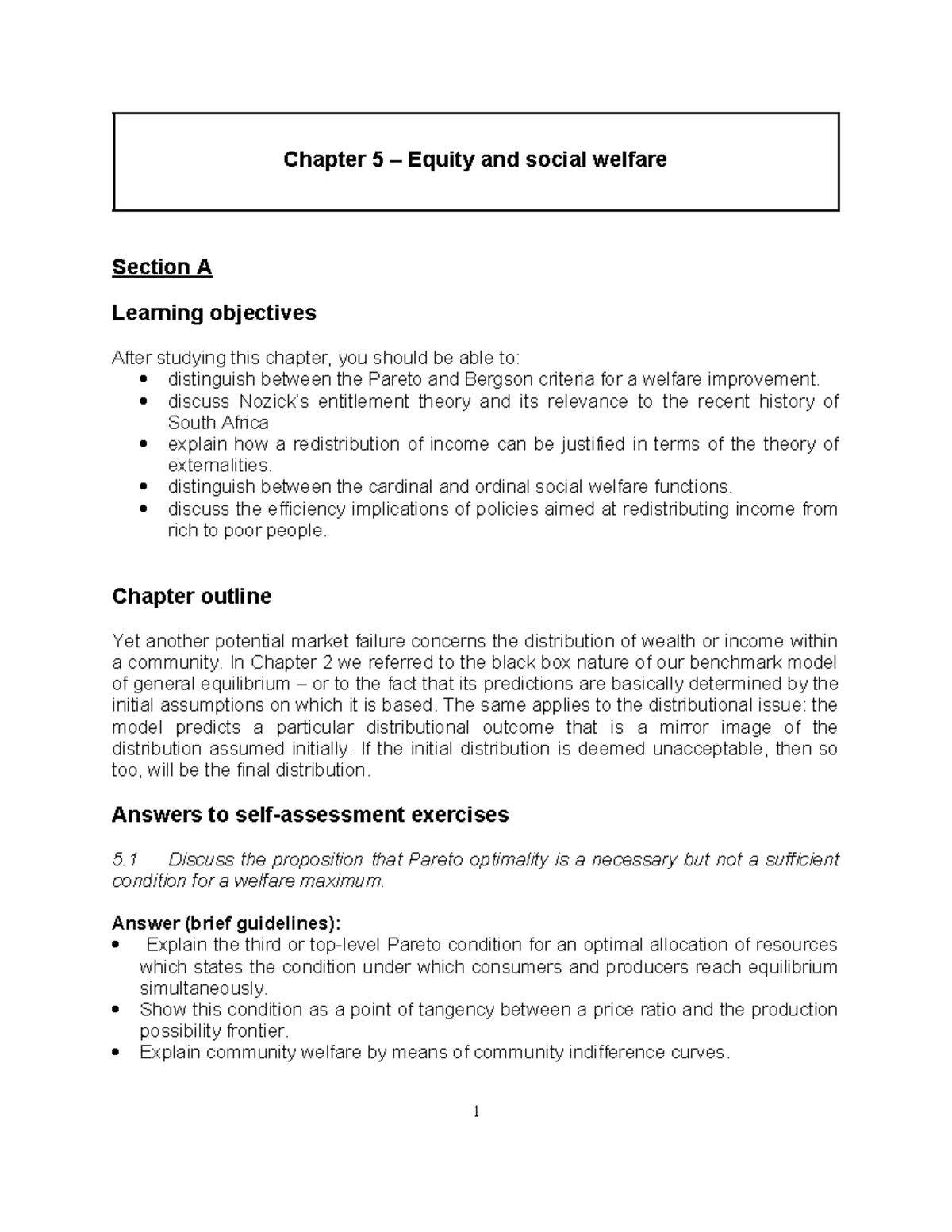 ECS3704 Public Economics 5e IM Ch 5 - Chapter 5 – Equity and social ...