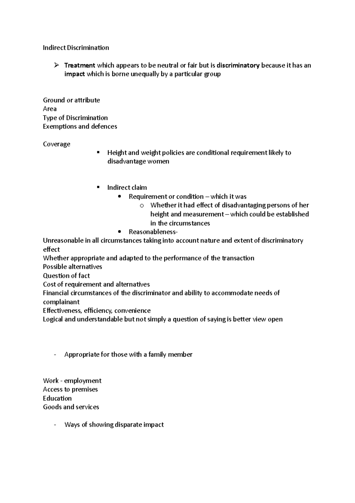 Indirect Discrimination - Studocu