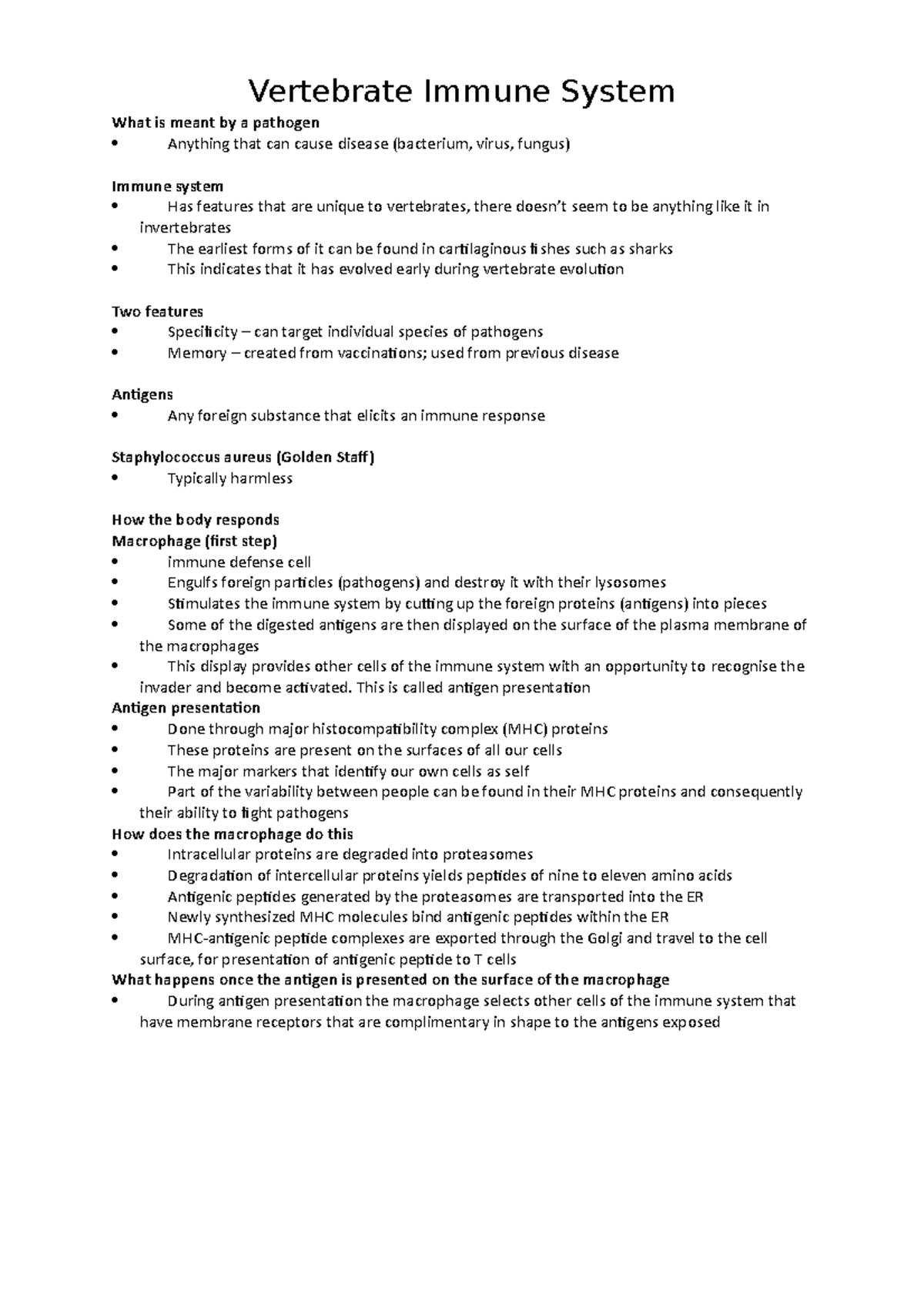 Vertebrate immune system - Vertebrate Immune System What is meant by a ...