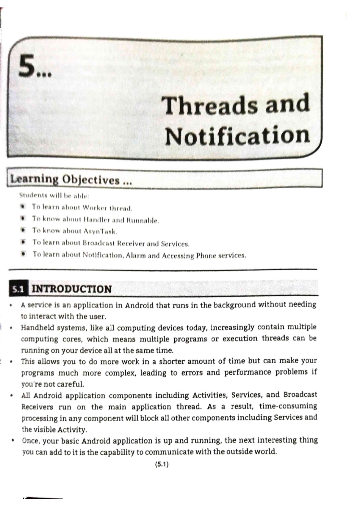 Threads and Notification - Bachelors of business administrative in computer application - Studocu