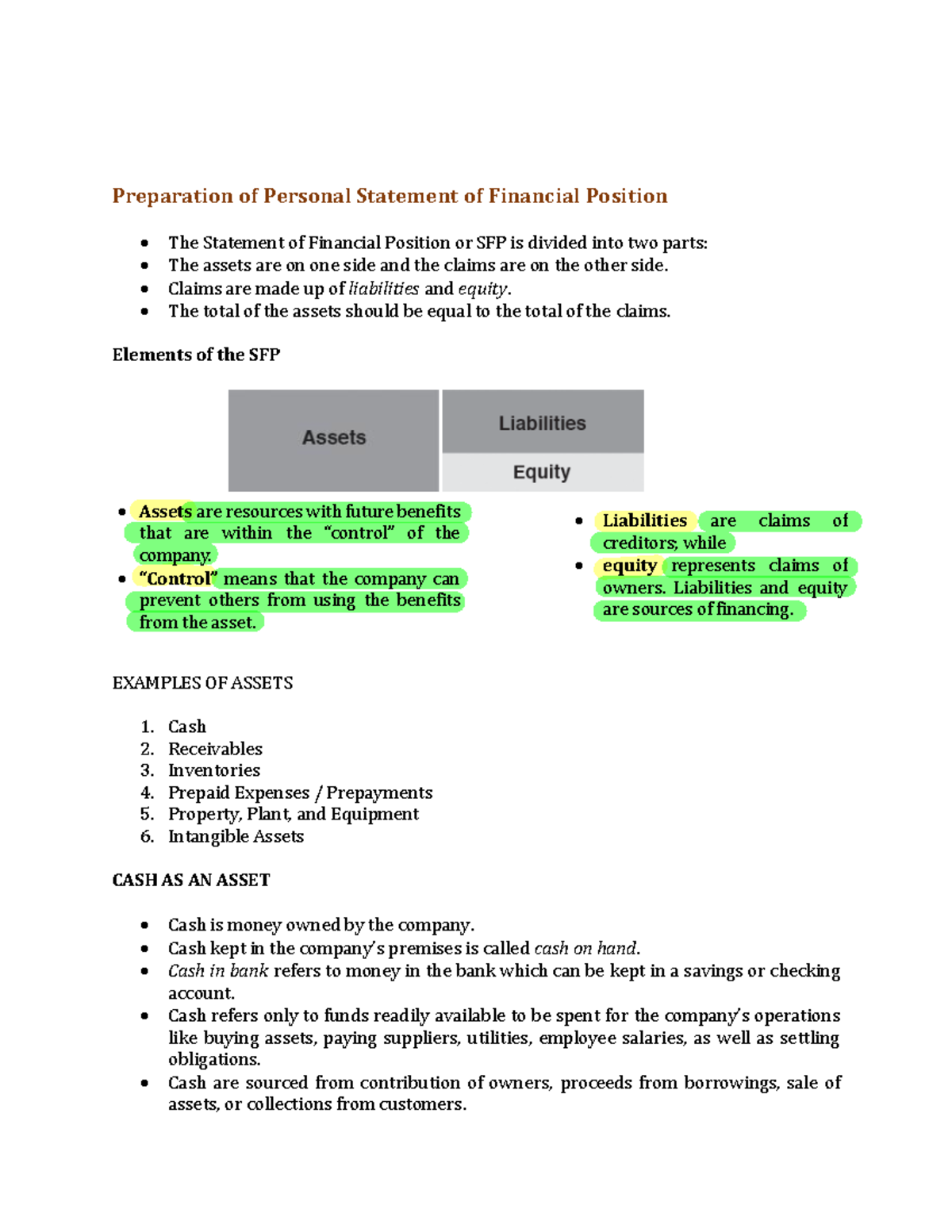 Financial Statement Review - A De La Salle Supervised School INTEGRATED ...