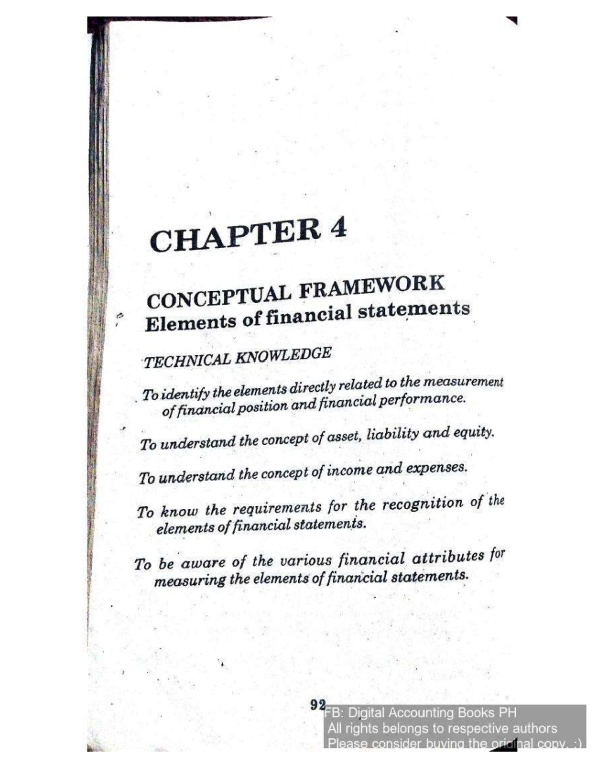 Chapter 4 - CFAS 2018 PDF BY VALIX - CHAPTER 4 CONCEPTUAL FRAMEWORK Elements of financial ...