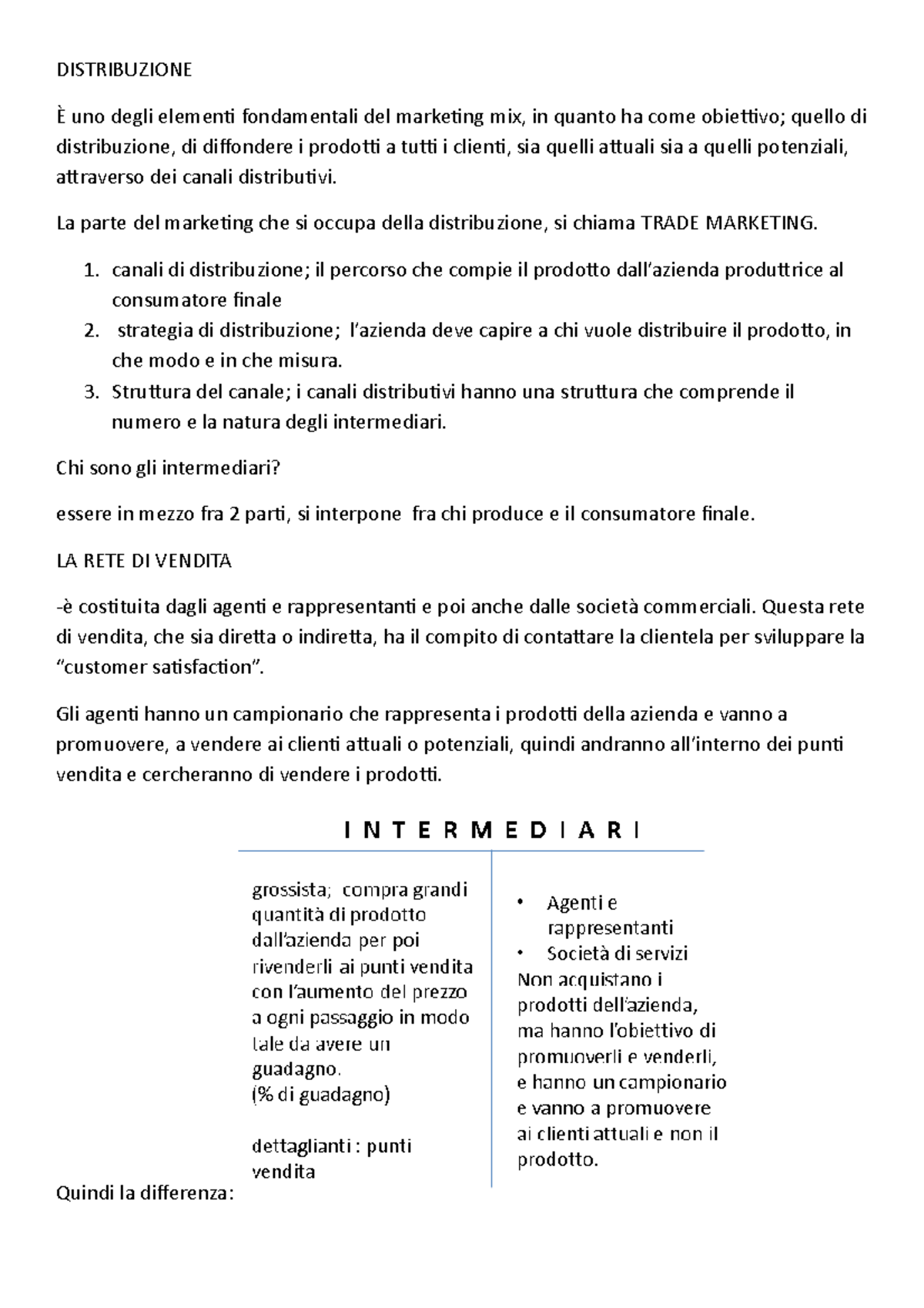 Distribuzione Marketing - DISTRIBUZIONE È uno degli elementi ...