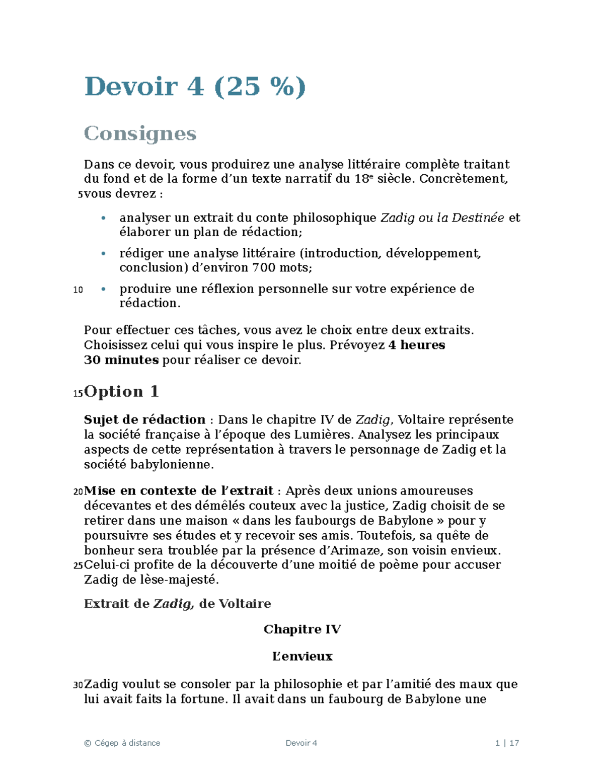601-101-MQ dev 04AB - devoir - Devoir 4 (25 %) Consignes Dans ce devoir, vous produirez une ...