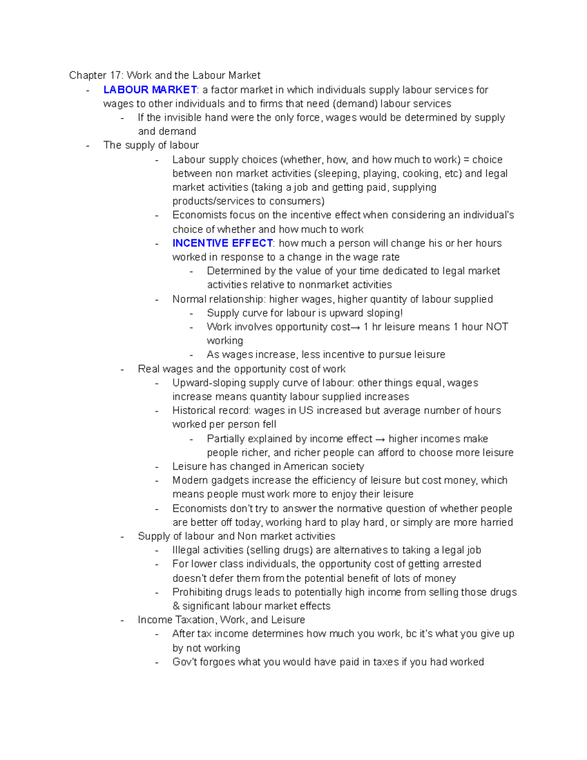 Chapter 17 Work and the Labor Market - Chapter 17: Work and the Labour ...