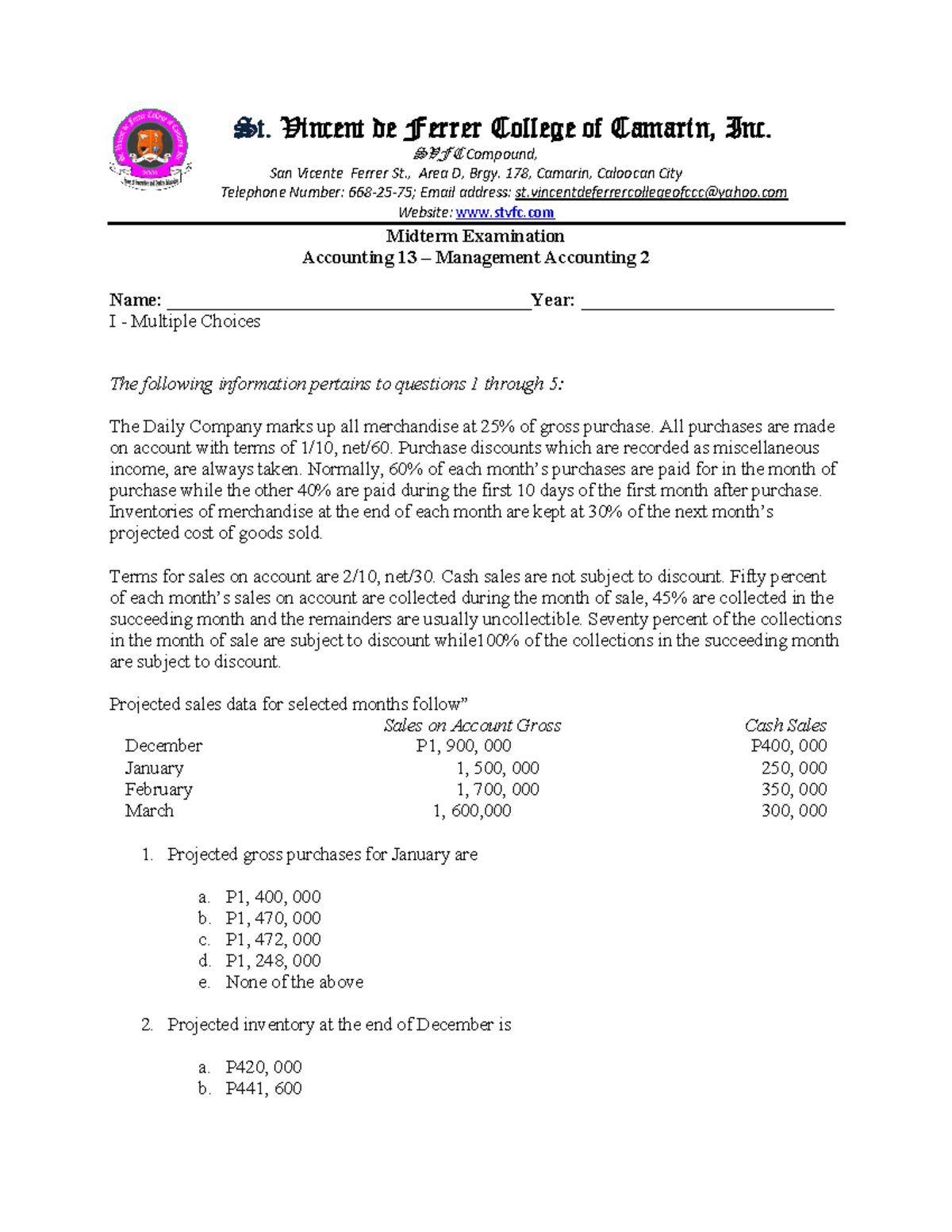 Pdfcoffee - Intermediate Accounting - St. Vincent de Ferrer College of ...