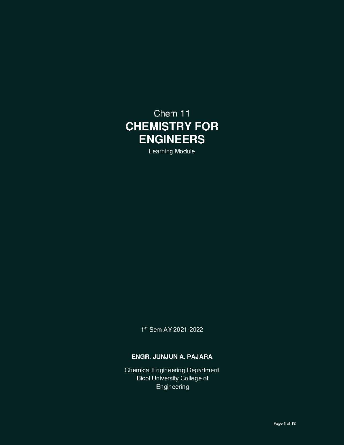 Chem11 Module 4b - XAX SF D D DF SD - Chem 11 CHEMISTRY FOR ENGINEERS ...