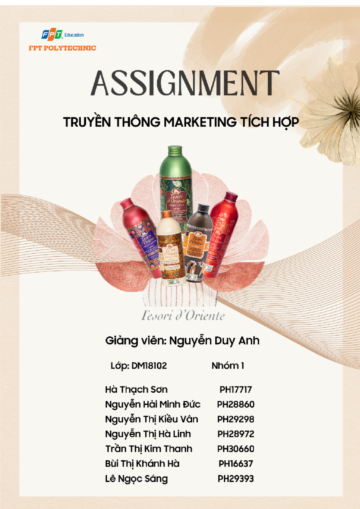 ASM - Team 1 - Truyền thông MKT - MỤC LỤC CHƯƠNG 1: MÔ HÌNH TỔ CHỨC IMC ...