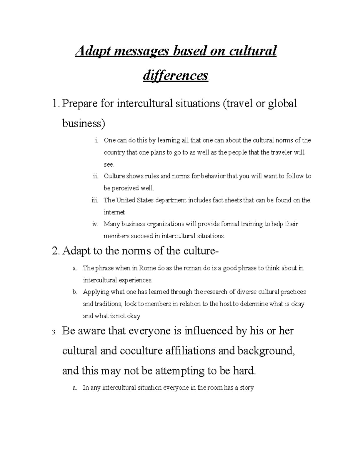 Adapt messages based on cultural differences - 1 for intercultural ...