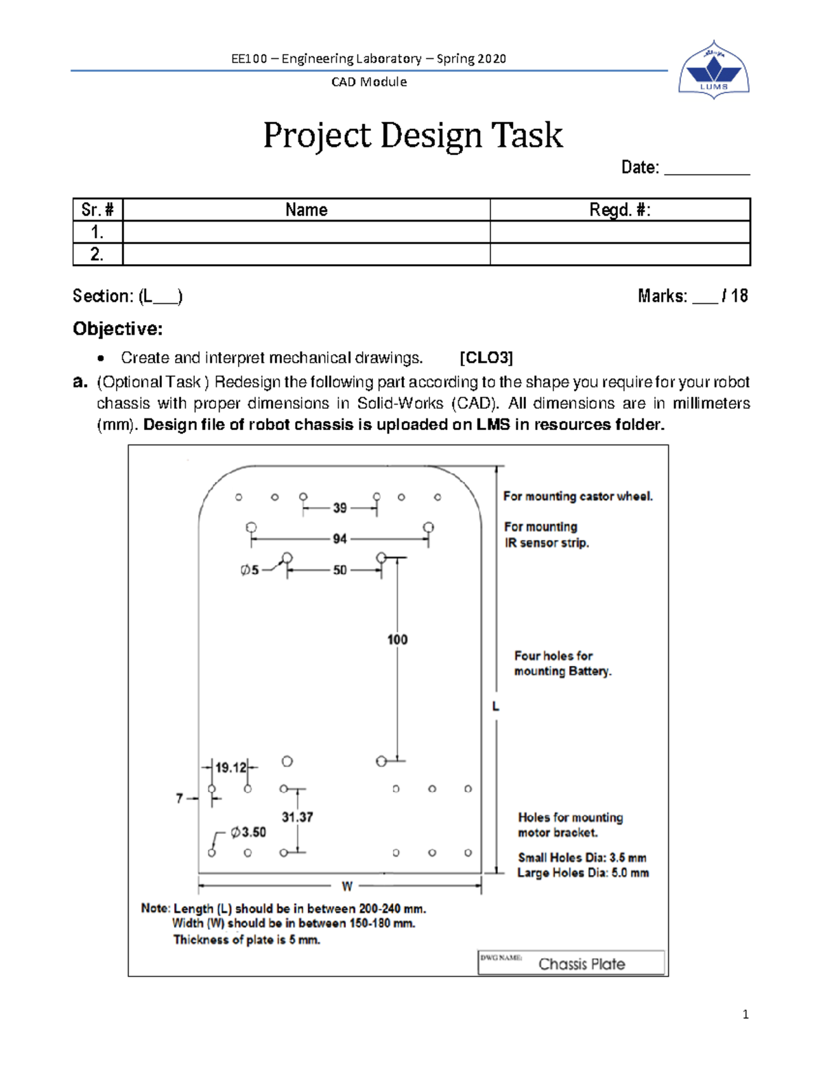 Project+Related+CAD+task - EE100 – Engineering Laboratory – Spring 2020 ...