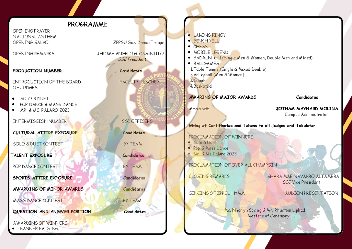 MR. AND MS. PALARO 2023 - SOLO & DUET POP DANCE & MASS DANCE MR. & MS ...