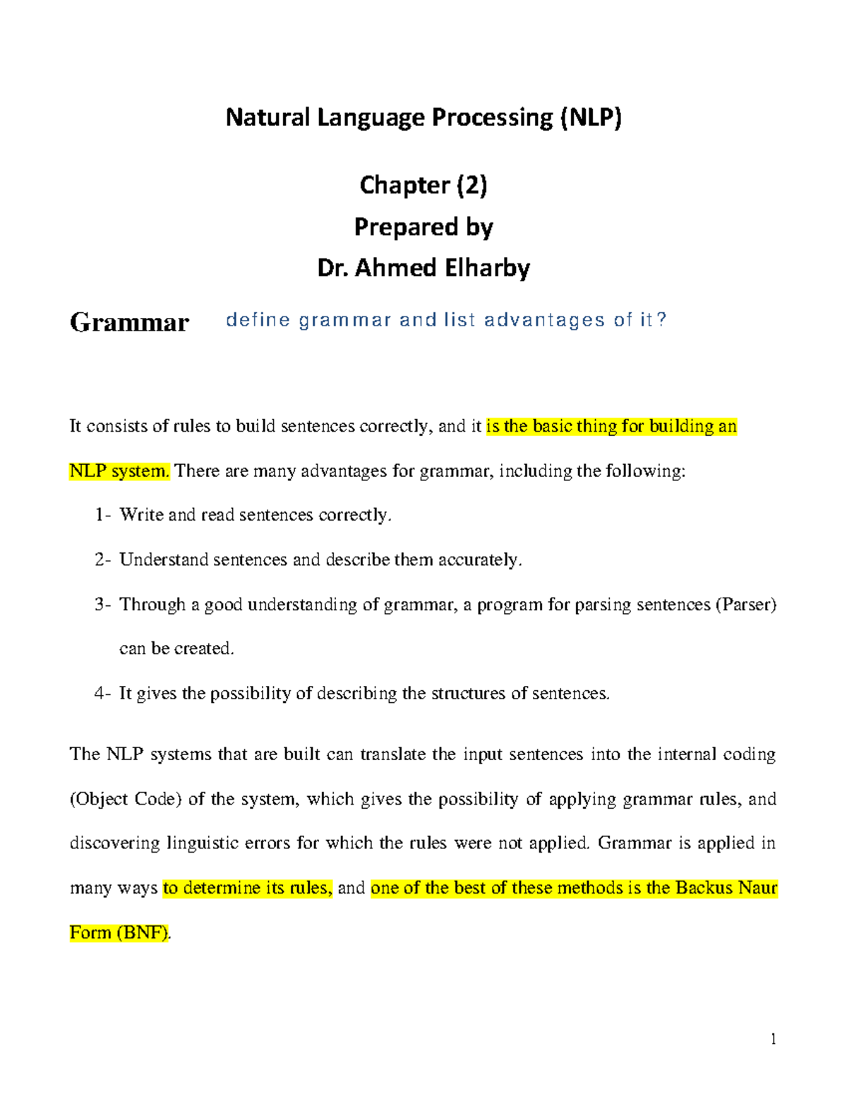 Chapter 2 - ... - Natural Language Processing (NLP) Chapter ( 2 ...