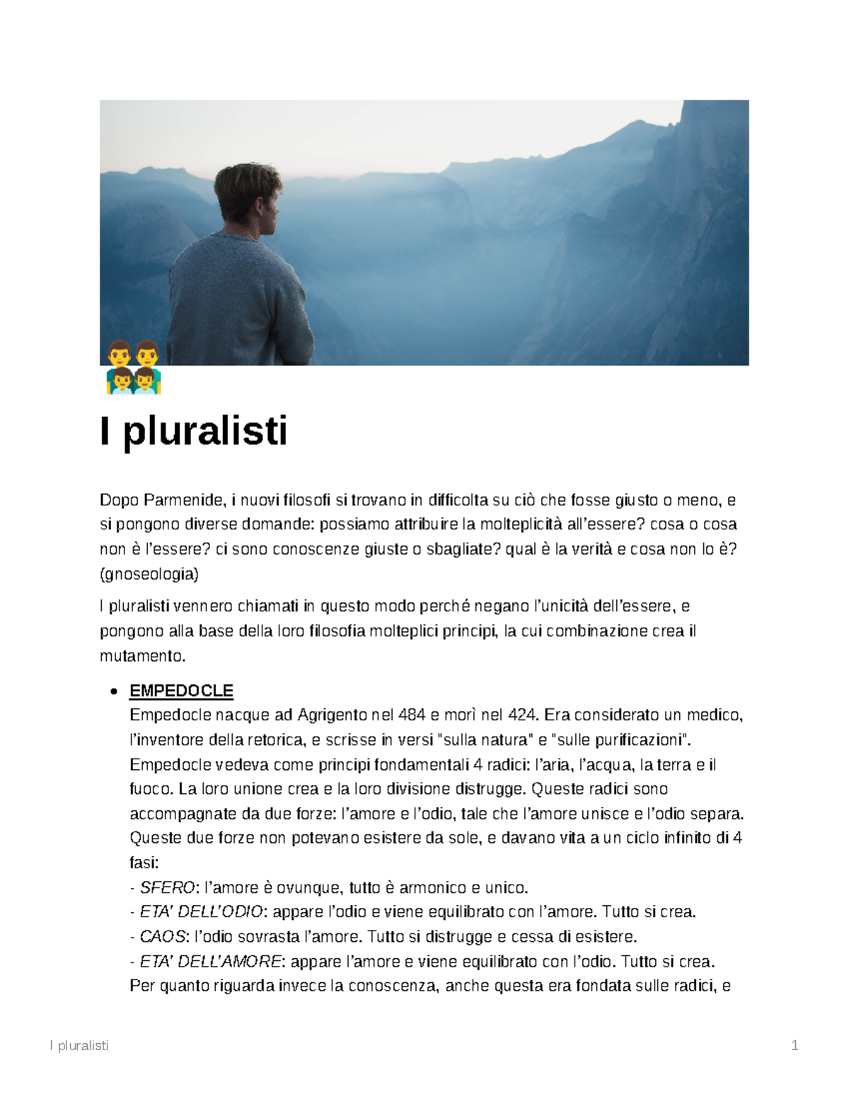 Filosofia - I pluralisti - I pluralisti Dopo Parmenide, i nuovi ...