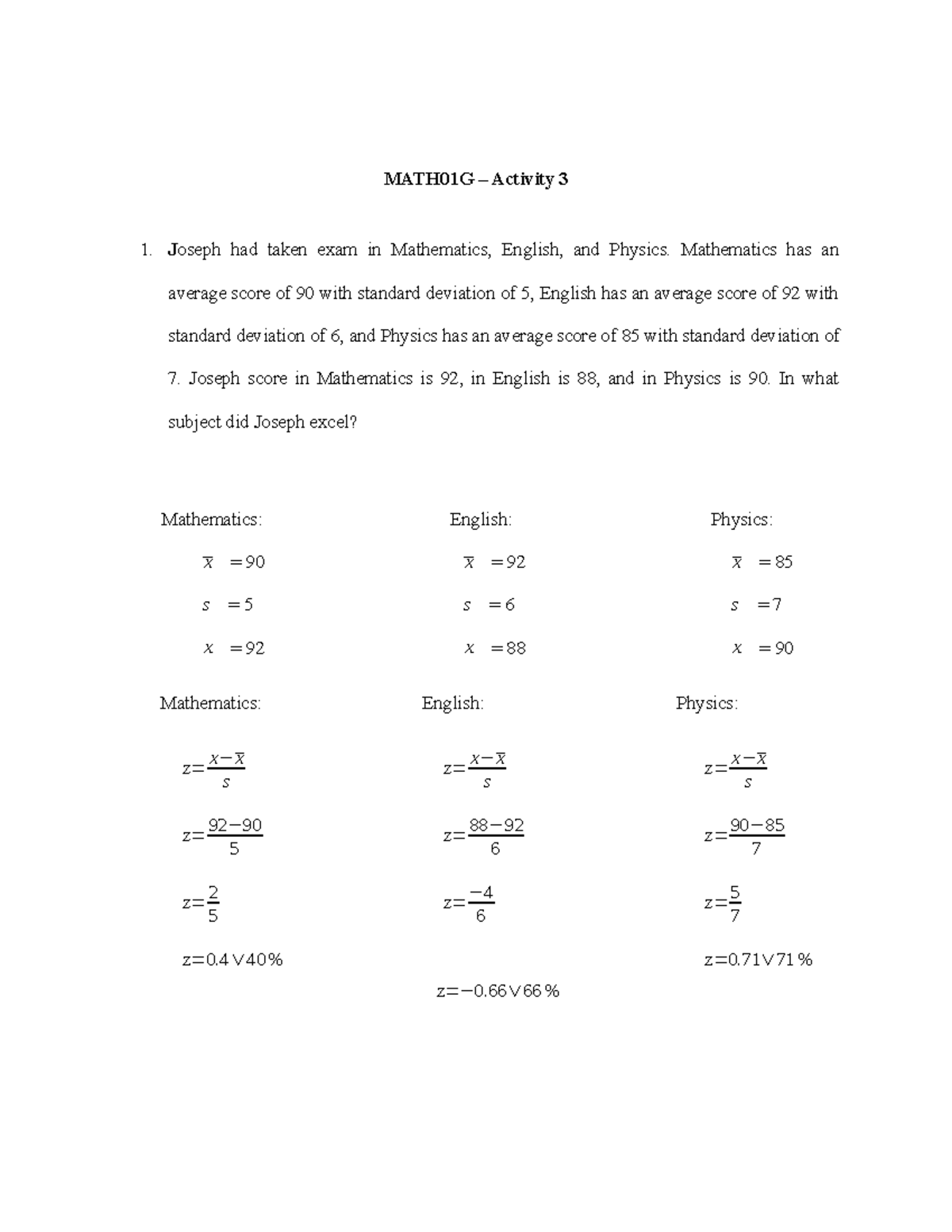 Mathematics - Standard Deviation - Mathematics for the Modern World ...