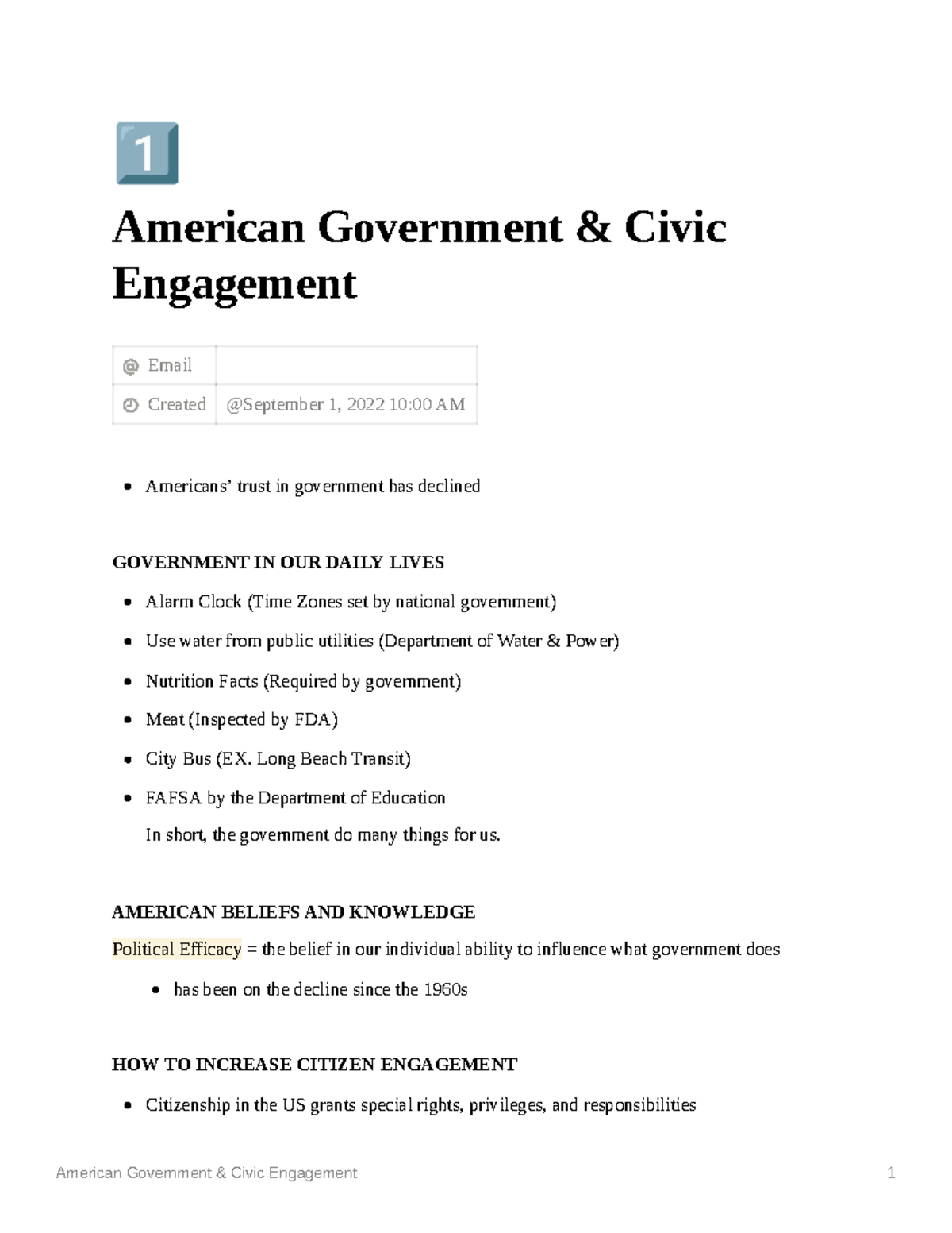 American Government Civic Engagement - American Government & Civic ...