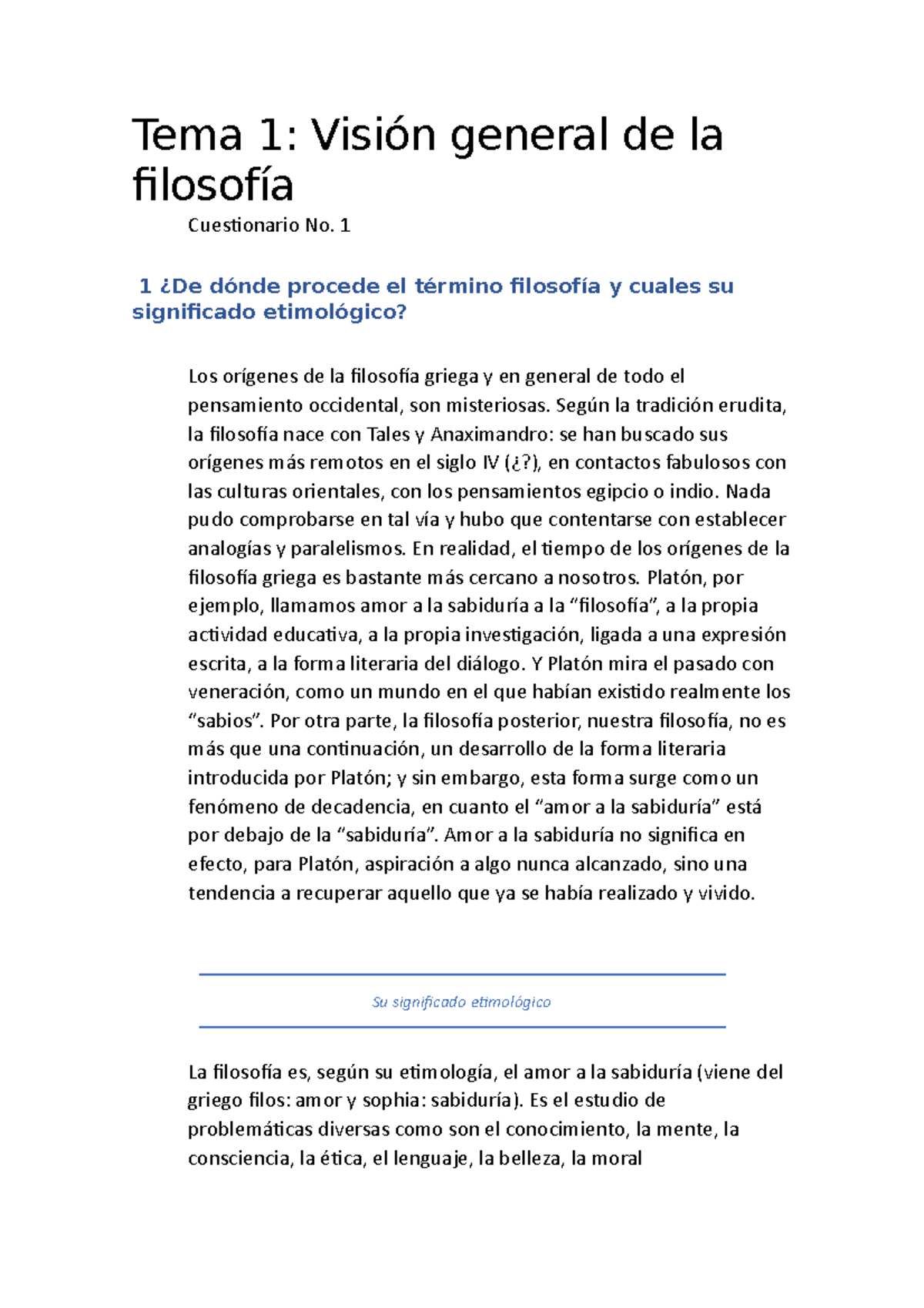 Tema1 vision general de la filosofia - Tema 1: Visión general de la ...