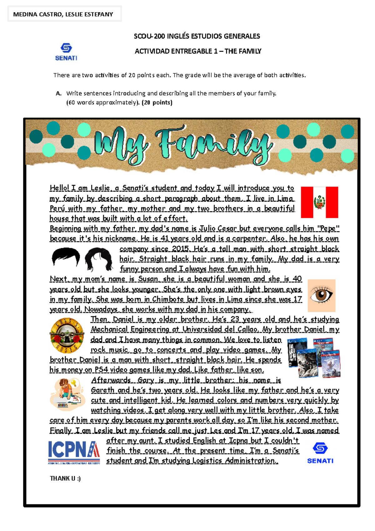 AE01 Ingles - Exam - SCOU‐200 INGLÉS ESTUDIOS GENERALES ACTIVIDAD ...