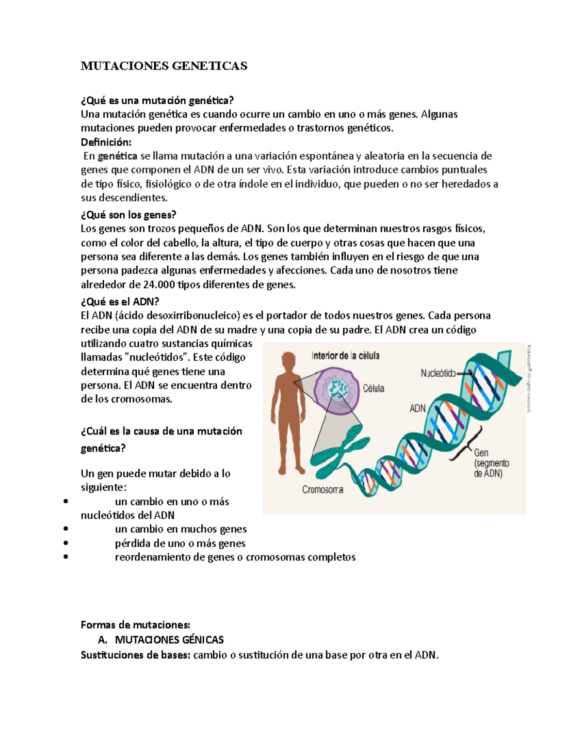 Mutaciones Geneticas - genética medica - MUTACIONES GENETICAS ¿Qué es ...