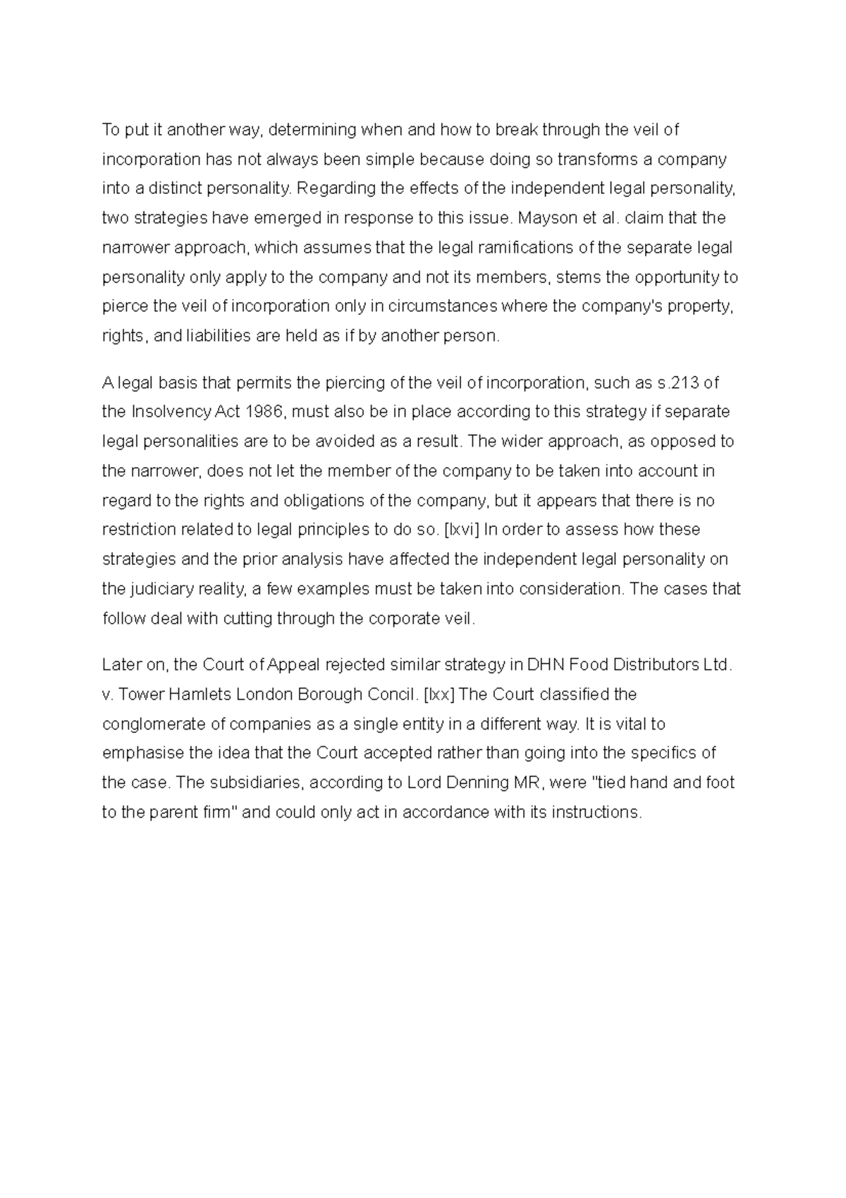 Busines law 9 - To put it another way, determining when and how to ...