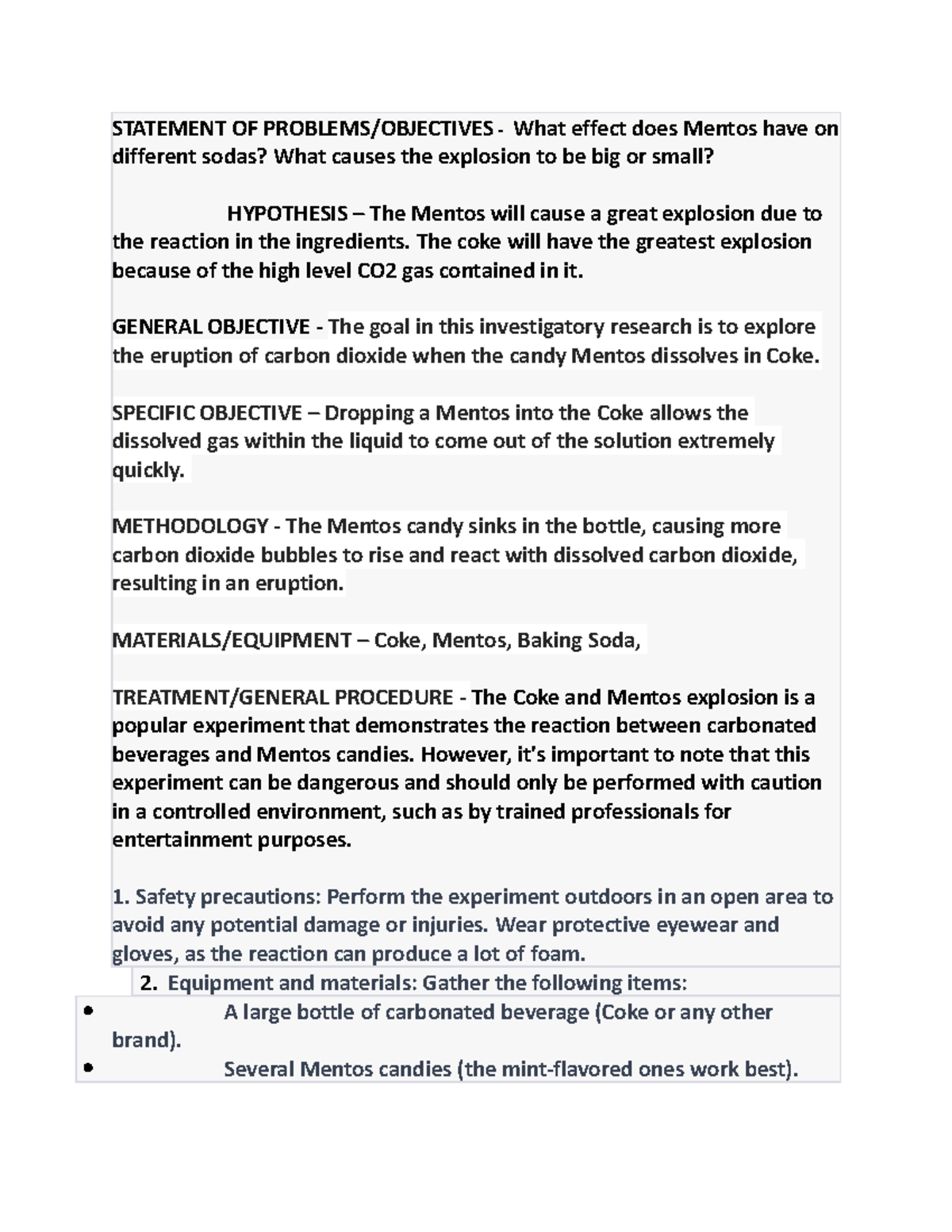 3lp research 223 - STATEMENT OF PROBLEMS/OBJECTIVES - What effect does ...