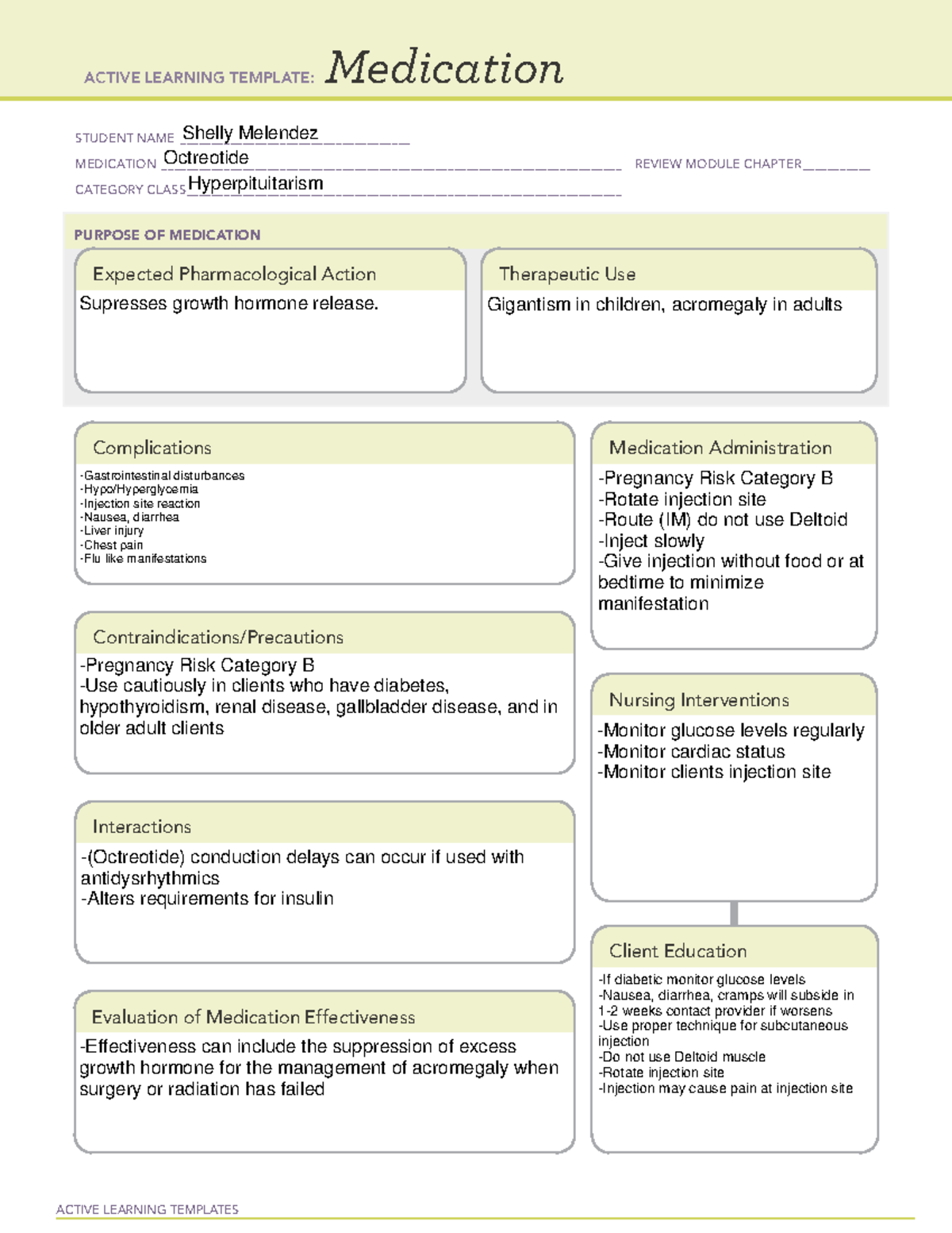 Medcard Octreotide - Studocu