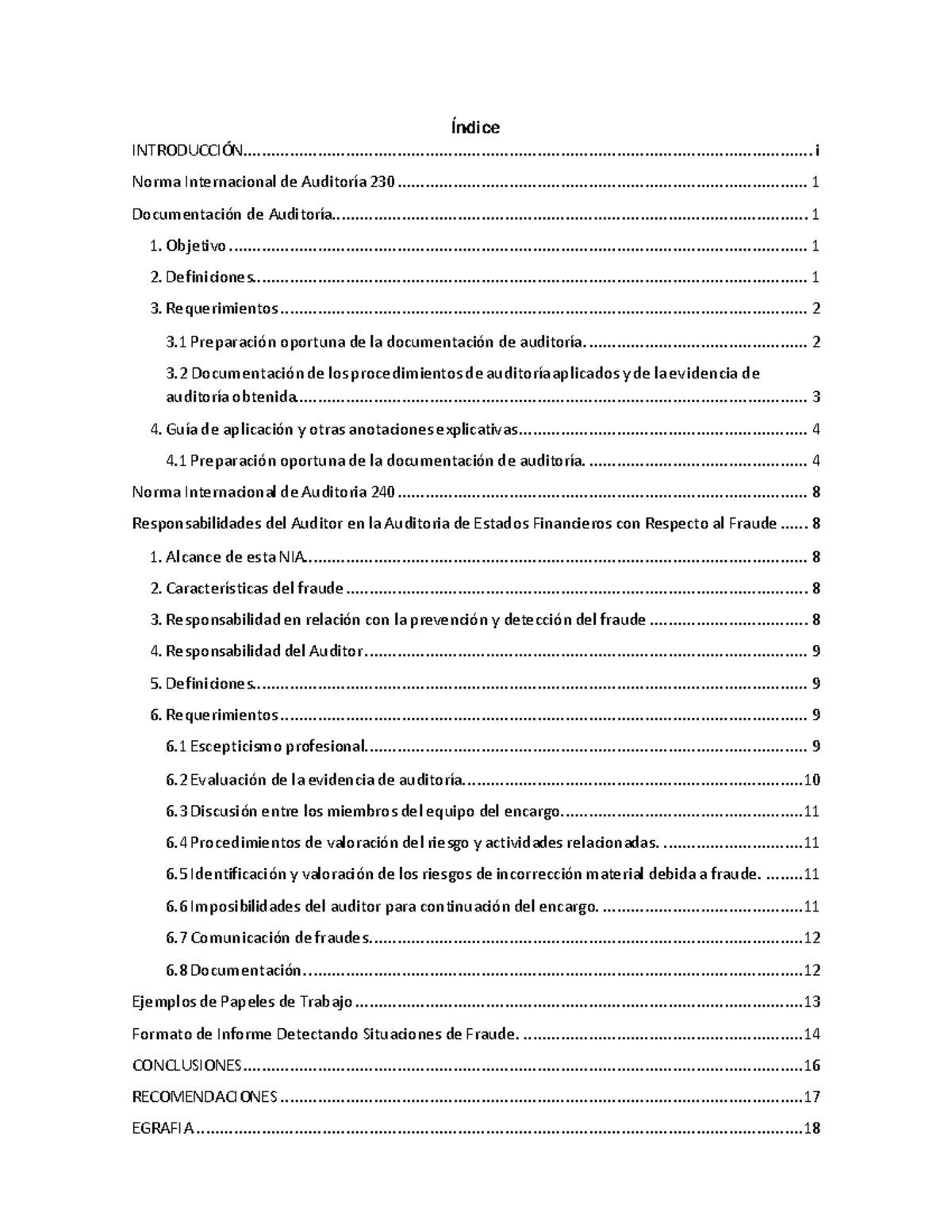 3. NIA 230, NIA 240 - NIAS - Índice Norma Internacional de Auditoría ...