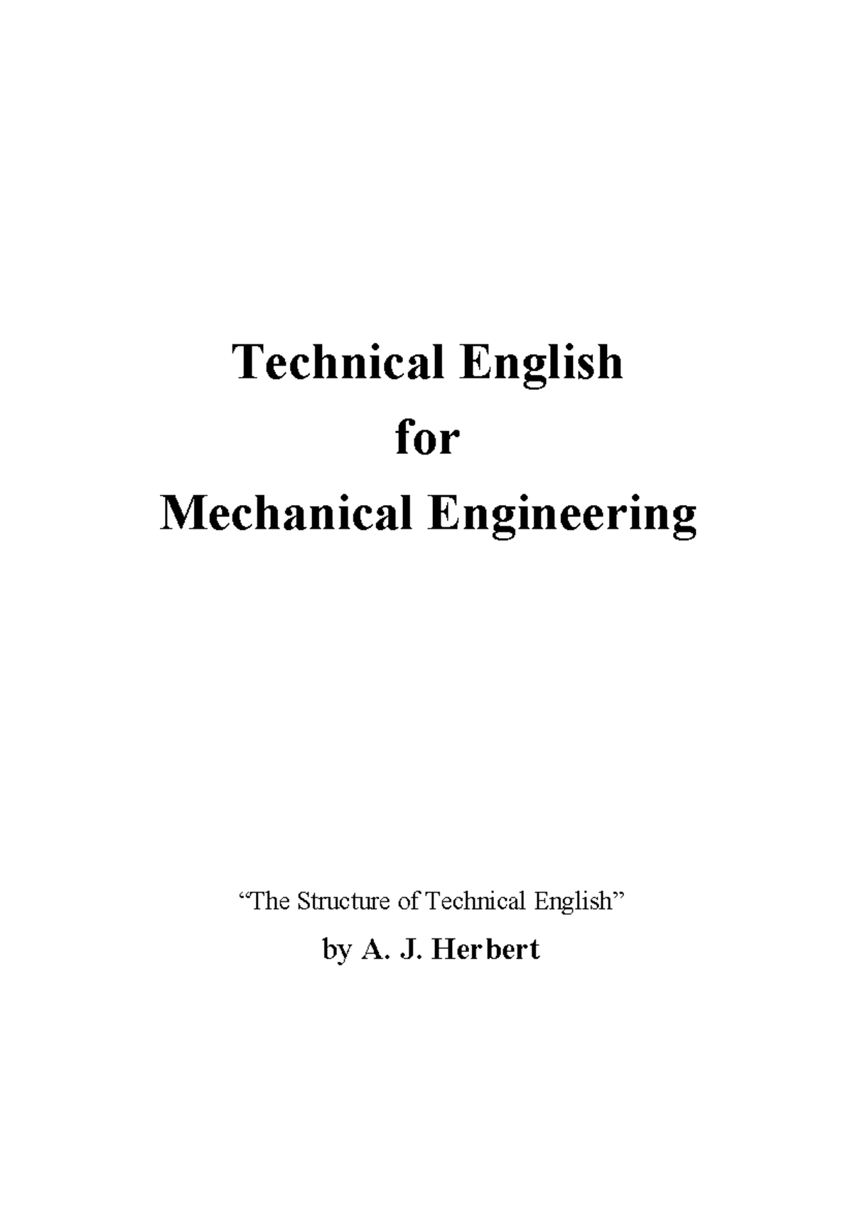 Technical English in Mechanical - - Studocu